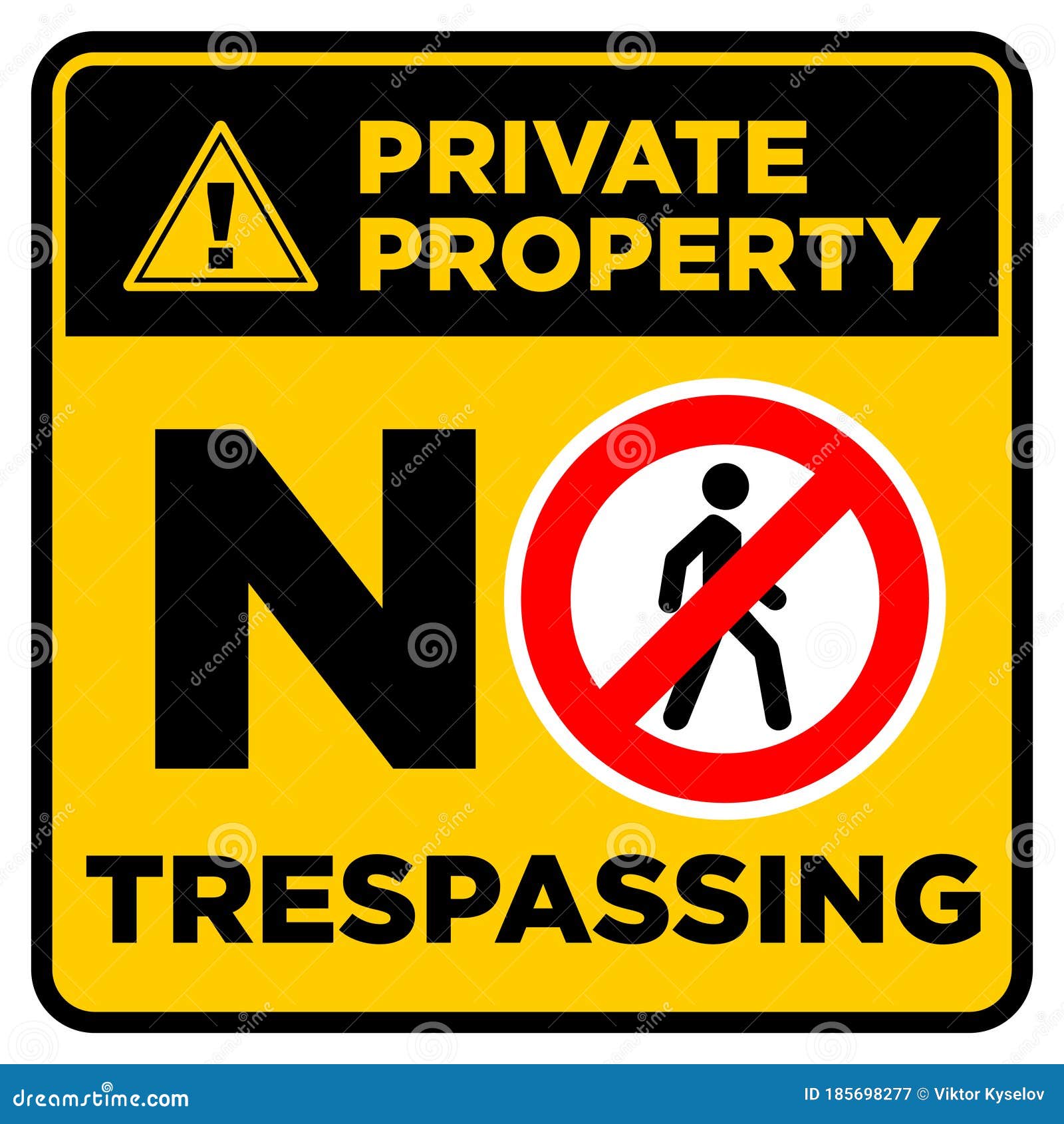 Private Property Prohibition Sign Stock Vector - Illustration of ... Private Property Prohibition Sign Stock Vector - Illustration of ...