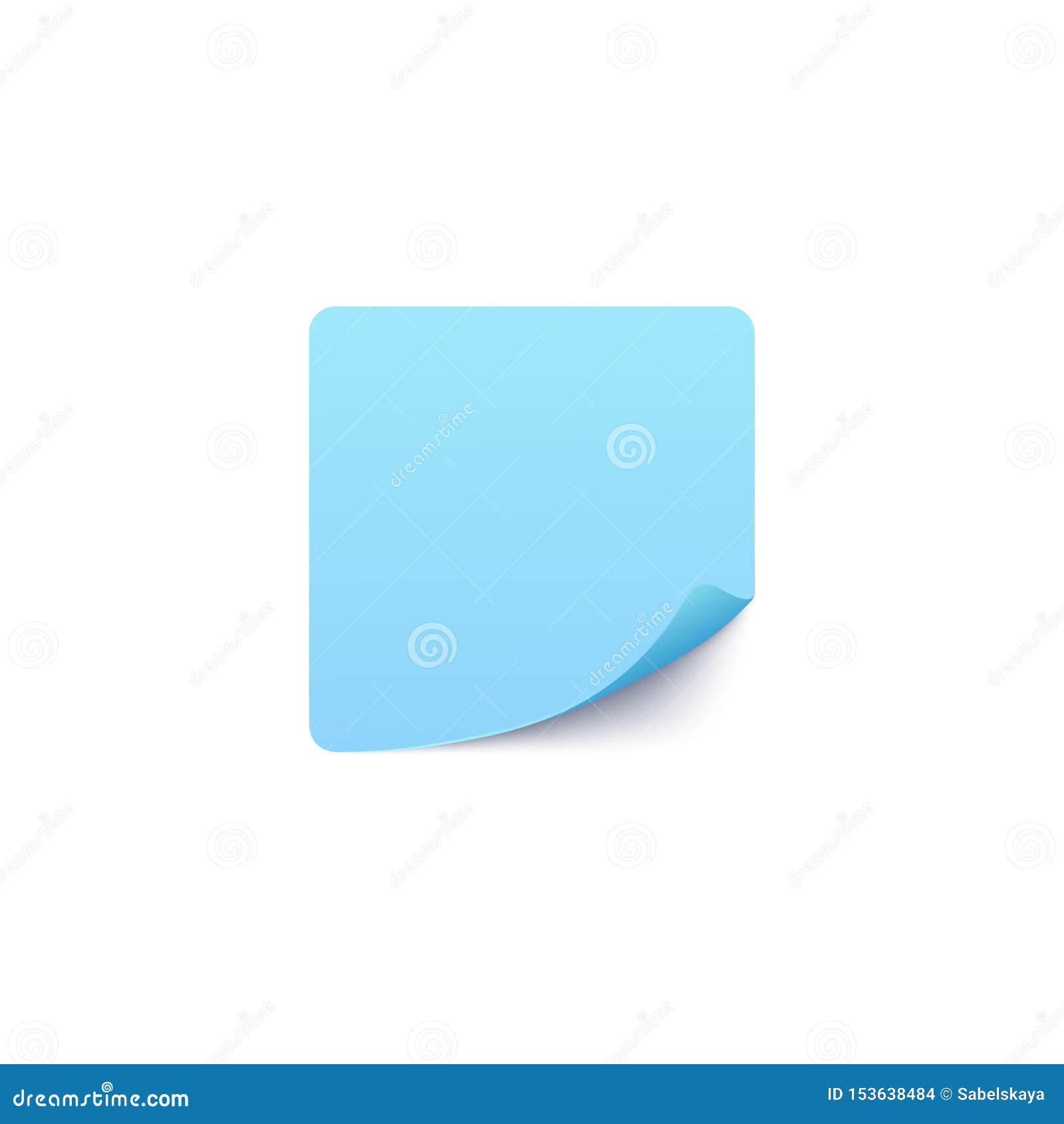 Square Blank Paper Sticker Template with Bent Edge Vector Illustration ...