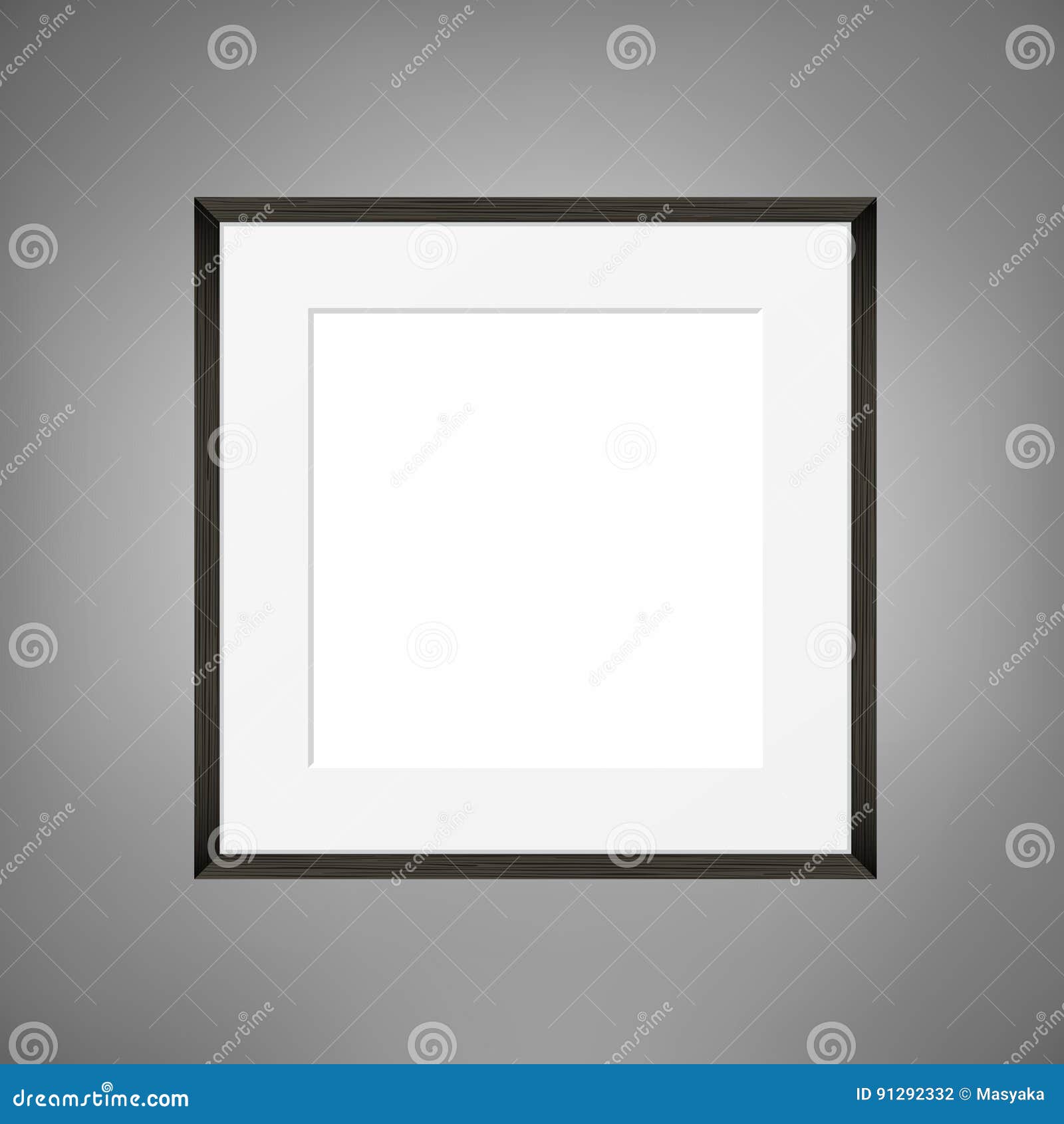 Square Blank Picture Frame on Grey Wall. Vector Template Stock Vector ...