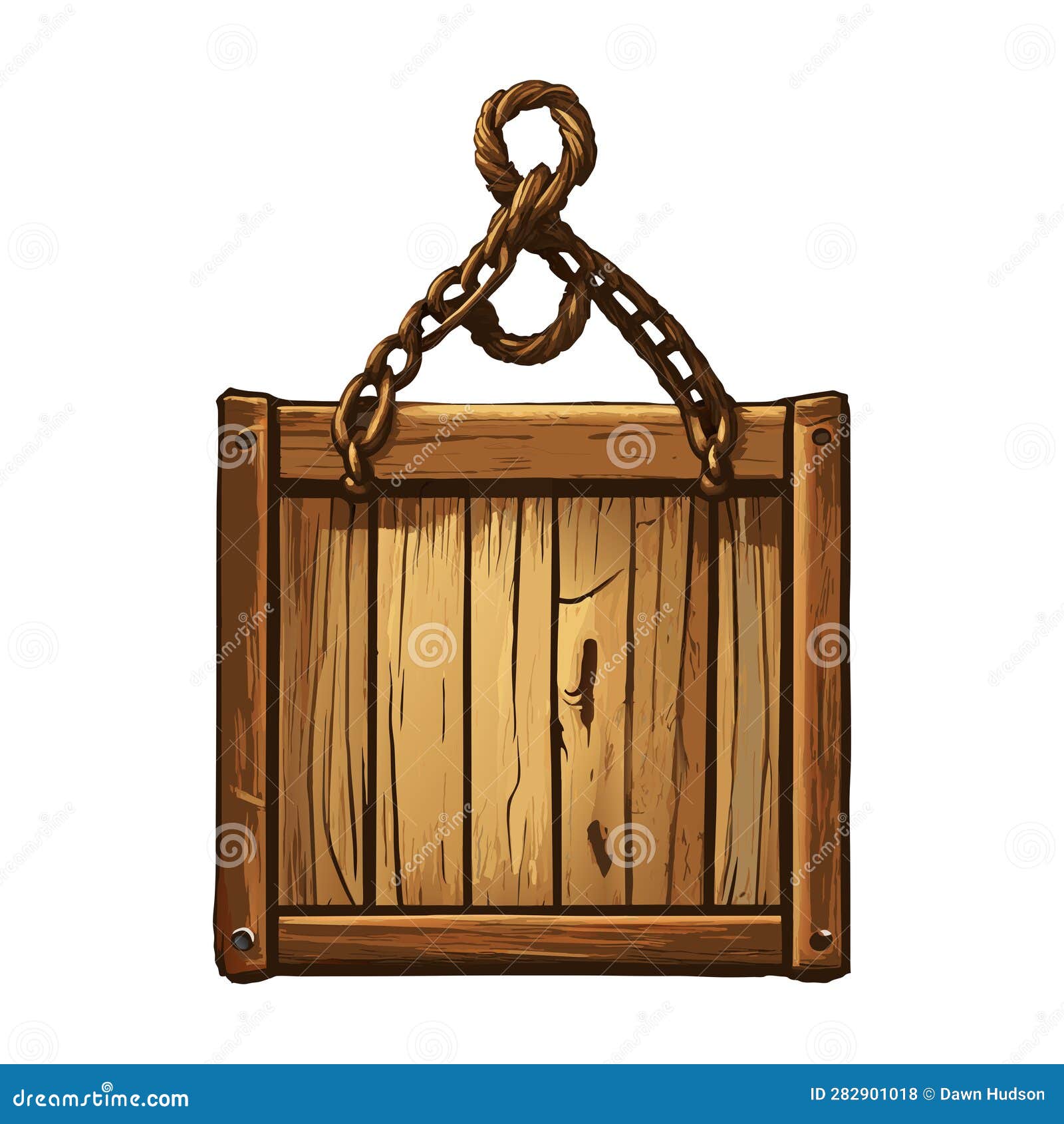 Square Blank Rustic Wooden Rope Sign Stock Vector - Illustration of ...