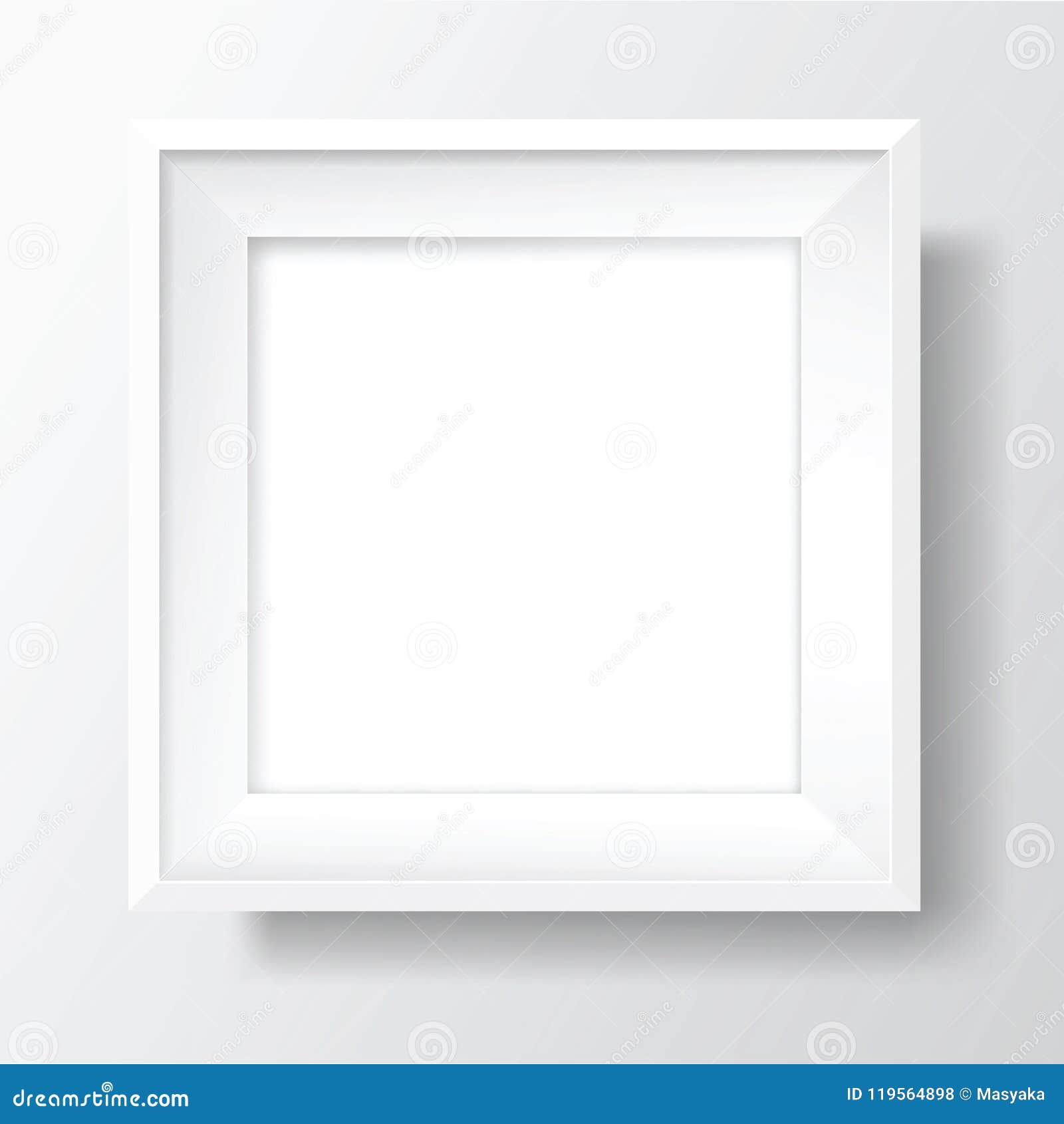 Square Blank White Frame on White Wall. Vector Template Stock Vector ...