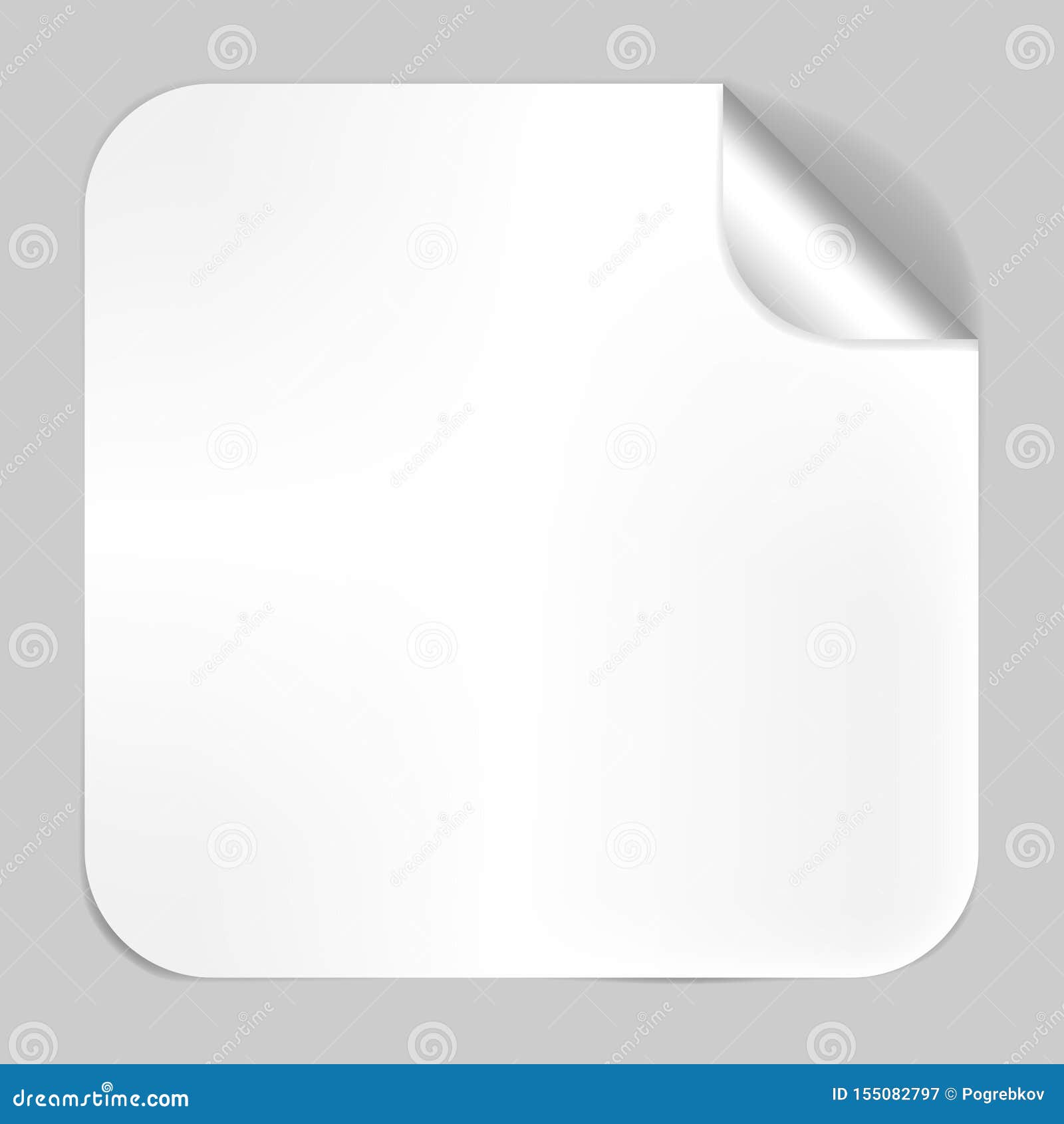 Square Blank White Sticker with Peeled Off Corner, Vector Mockup. Foil ... Square Blank White Sticker with Peeled Off Corner, Vector Mockup. Foil ...