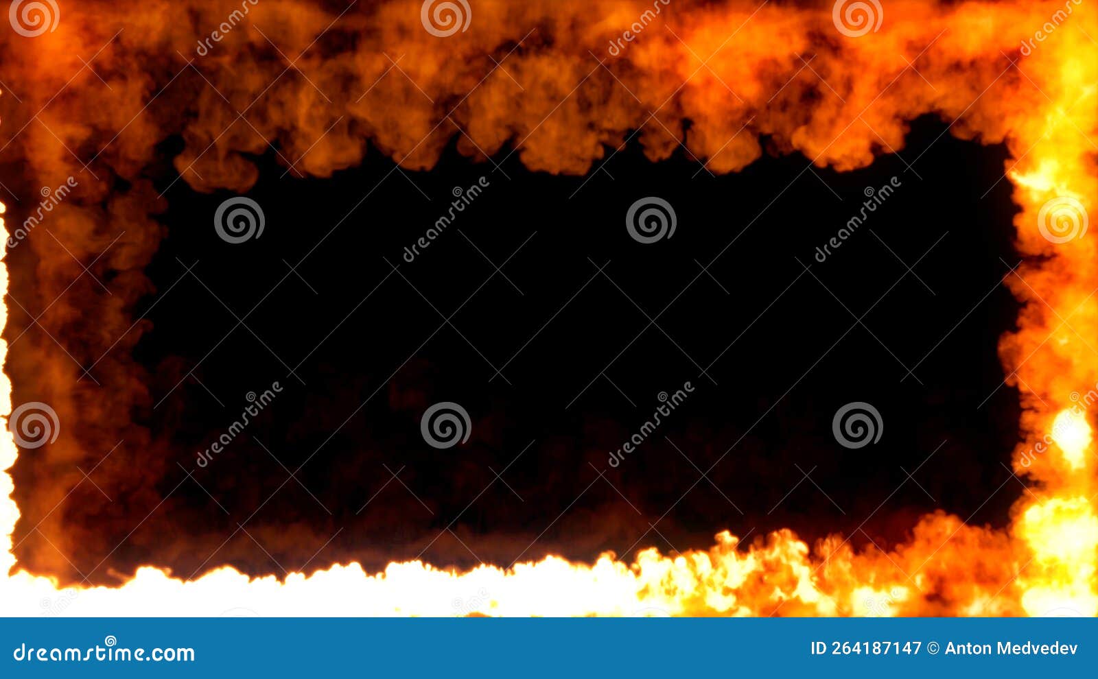 Square Blazing Frame of Blazing Fire Trails, Isolated - Object 3D ...