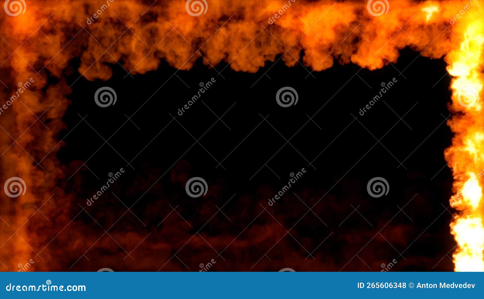 Square Blazing Frame for Content of Blazing Fire Trails, Isolated ...