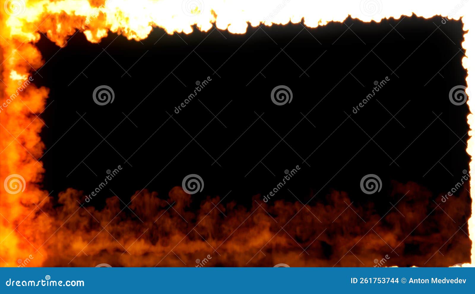 Square Blazing Frame for Content of Blazing Fire Trails, Isolated ...