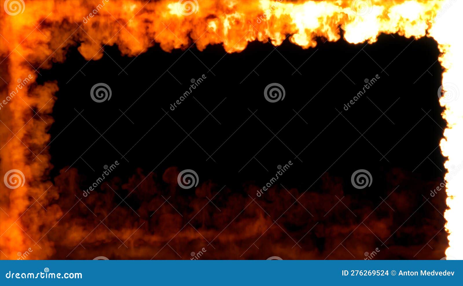 Square Blazing Screen Frame of Blazing Fire Trails, Isolated - Object ...