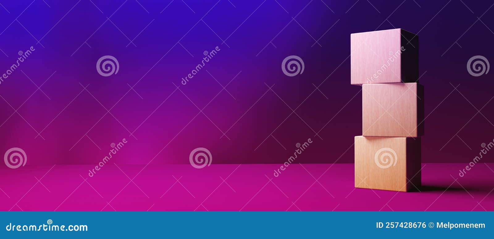 Square Blocks and Cubes - Geometric Shapes - 3D Stock Illustration ...