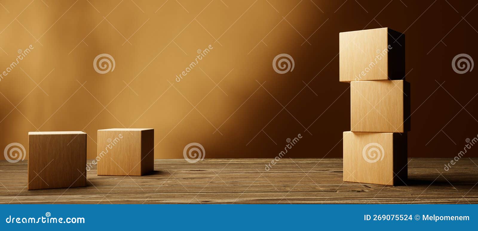 Square Blocks and Cubes - Geometric Shapes - 3D Stock Illustration ...