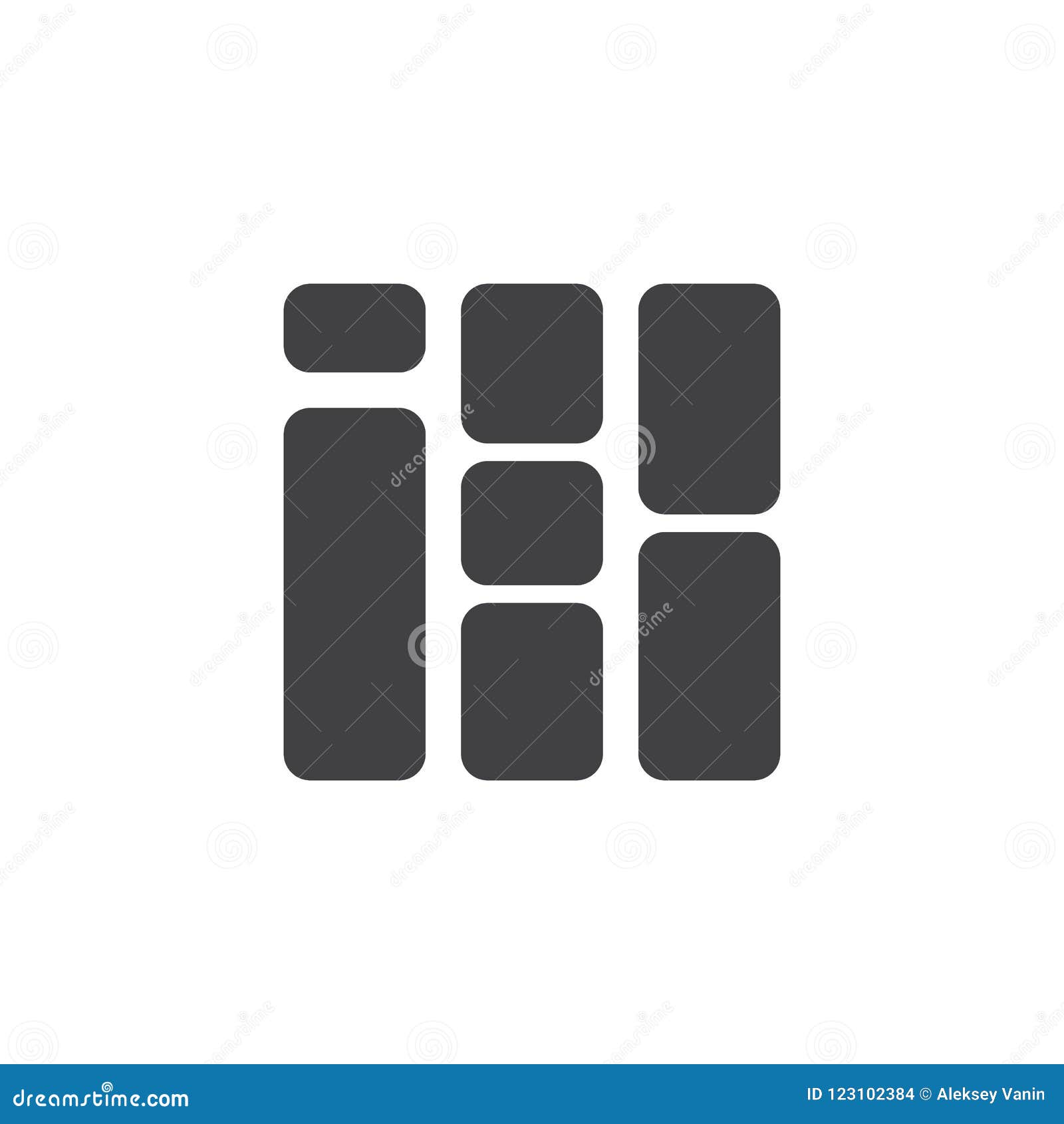 Square Blocks vector icon stock vector. Illustration of vector - 123102384