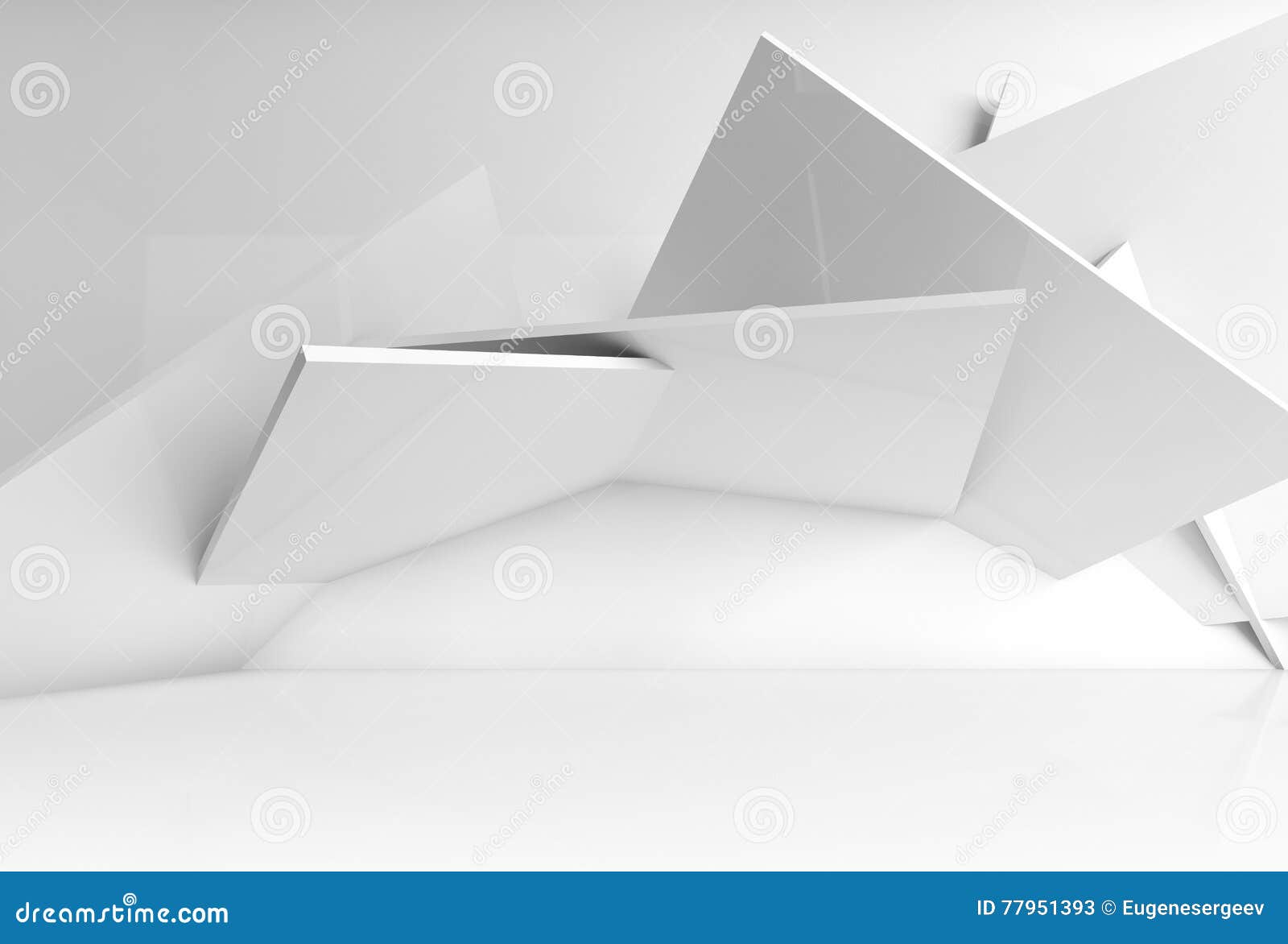 Square Blocks on the Wall of Empty 3d Room Stock Illustration ...
