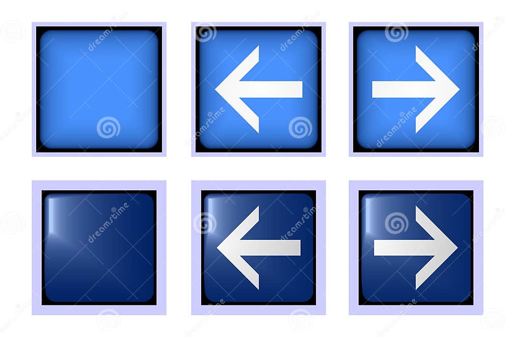 Square Blue Button Front and Back Stock Vector - Illustration of button ...