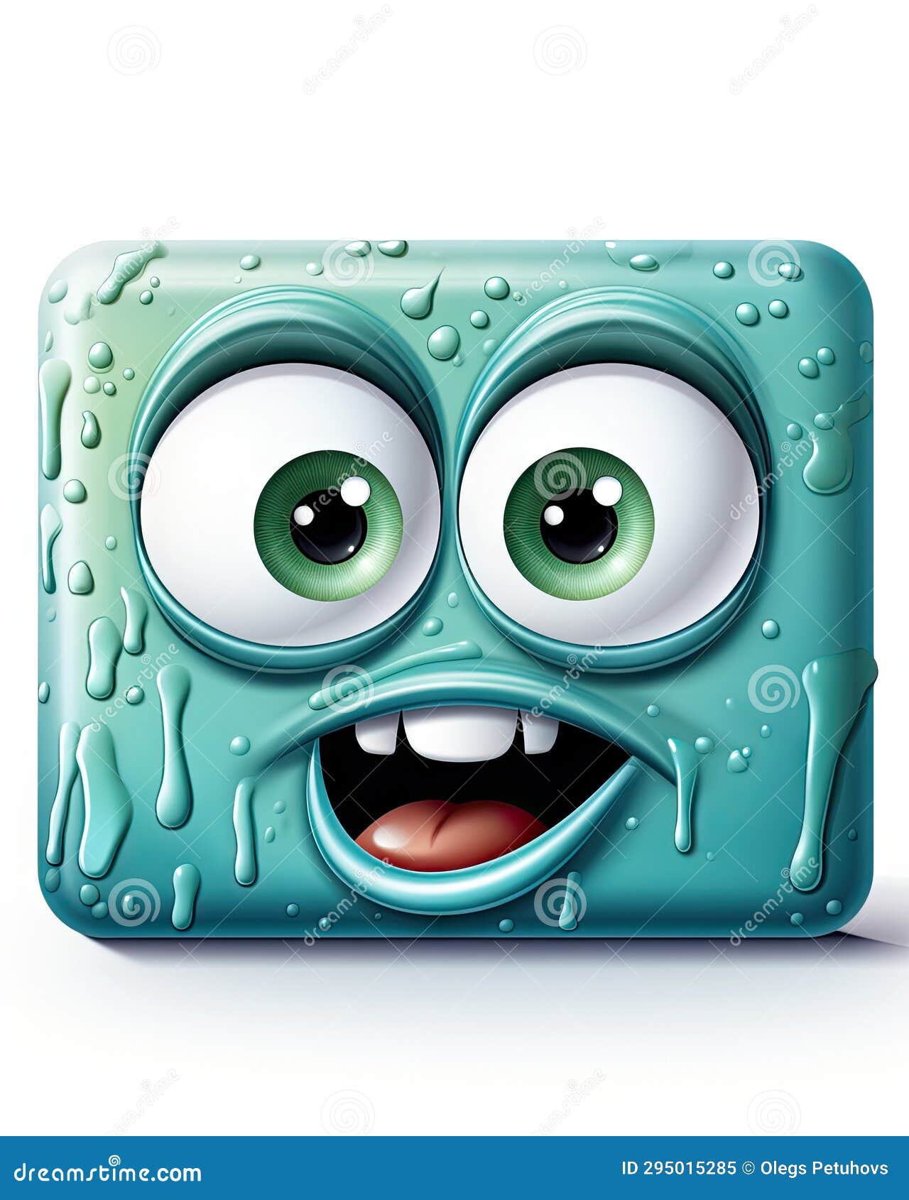 A Square Blue Square with Eyes and a Surprised Look on it. Generative ...