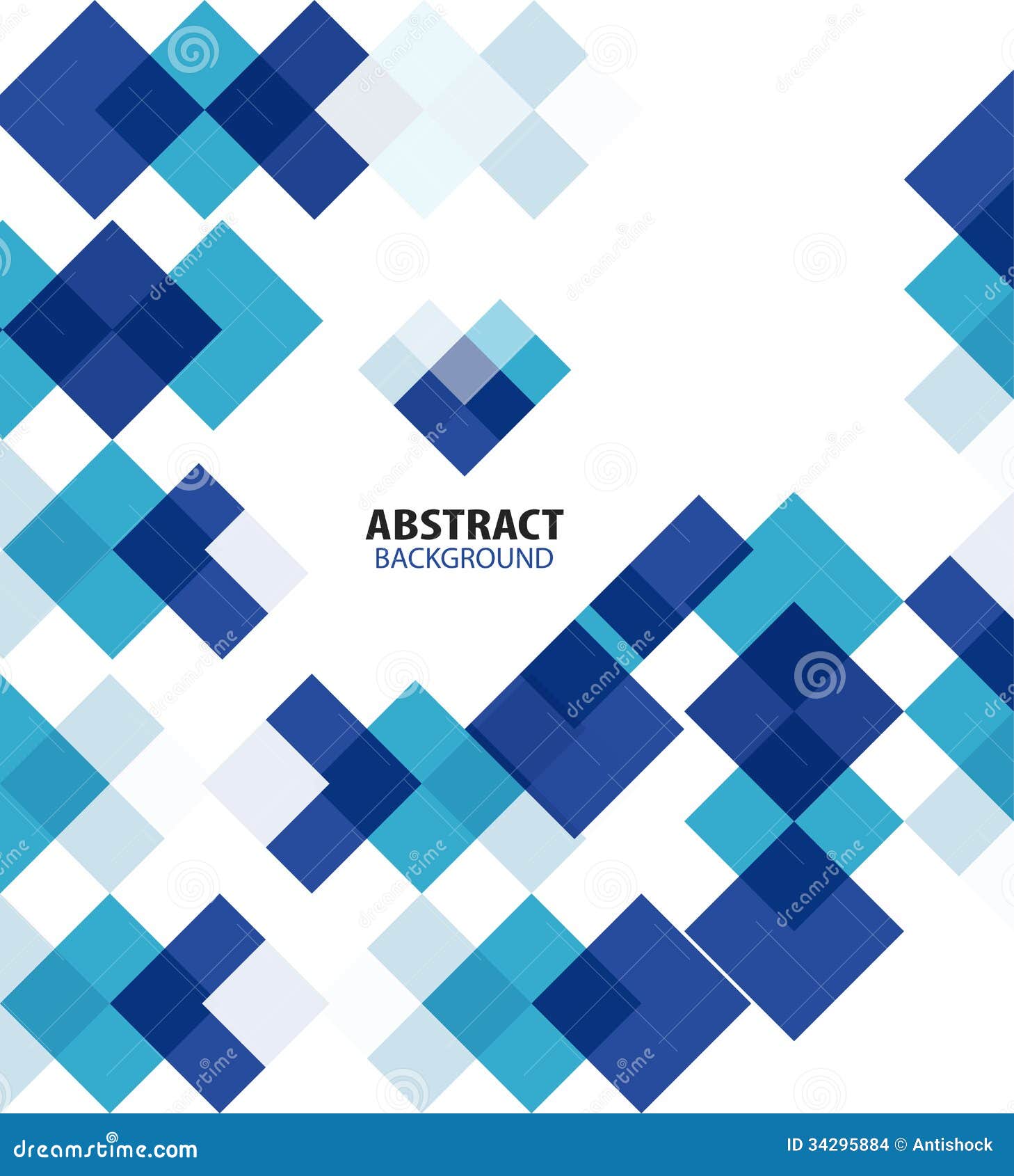 Square Blue Geometrical Abstract Background Stock Vector - Illustration ...