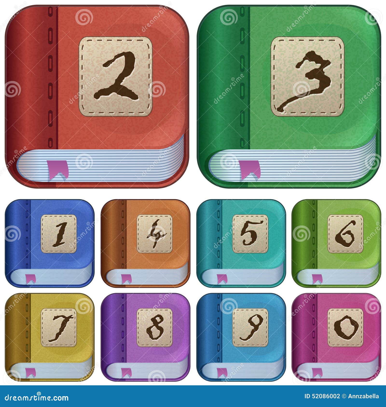 Square Book Icons for Applications, E-books Stock Vector - Illustration ...