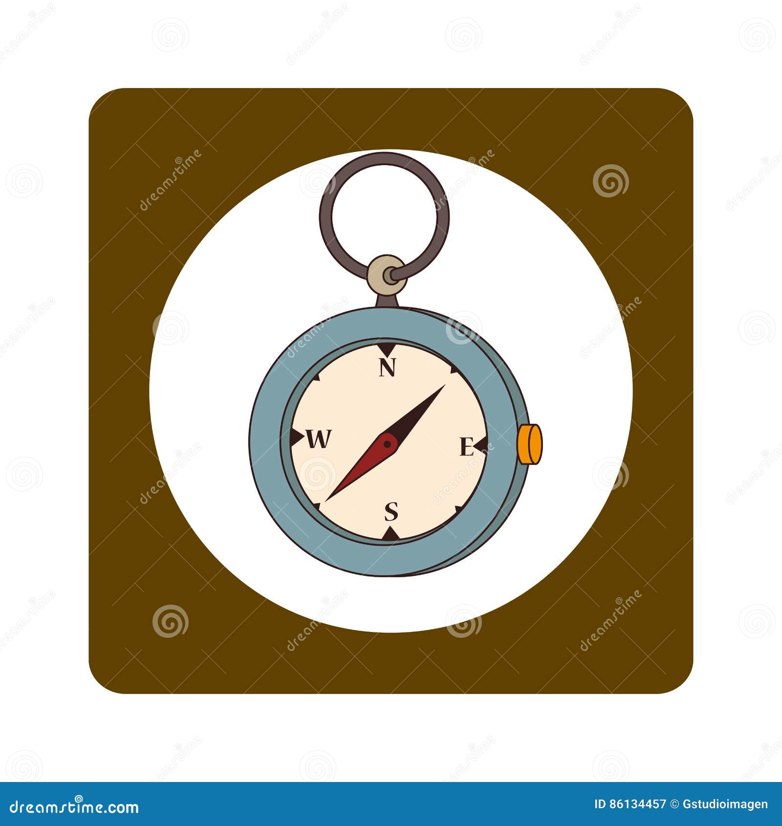 Square Border with Full Color with Compass of Hand Stock Vector ...