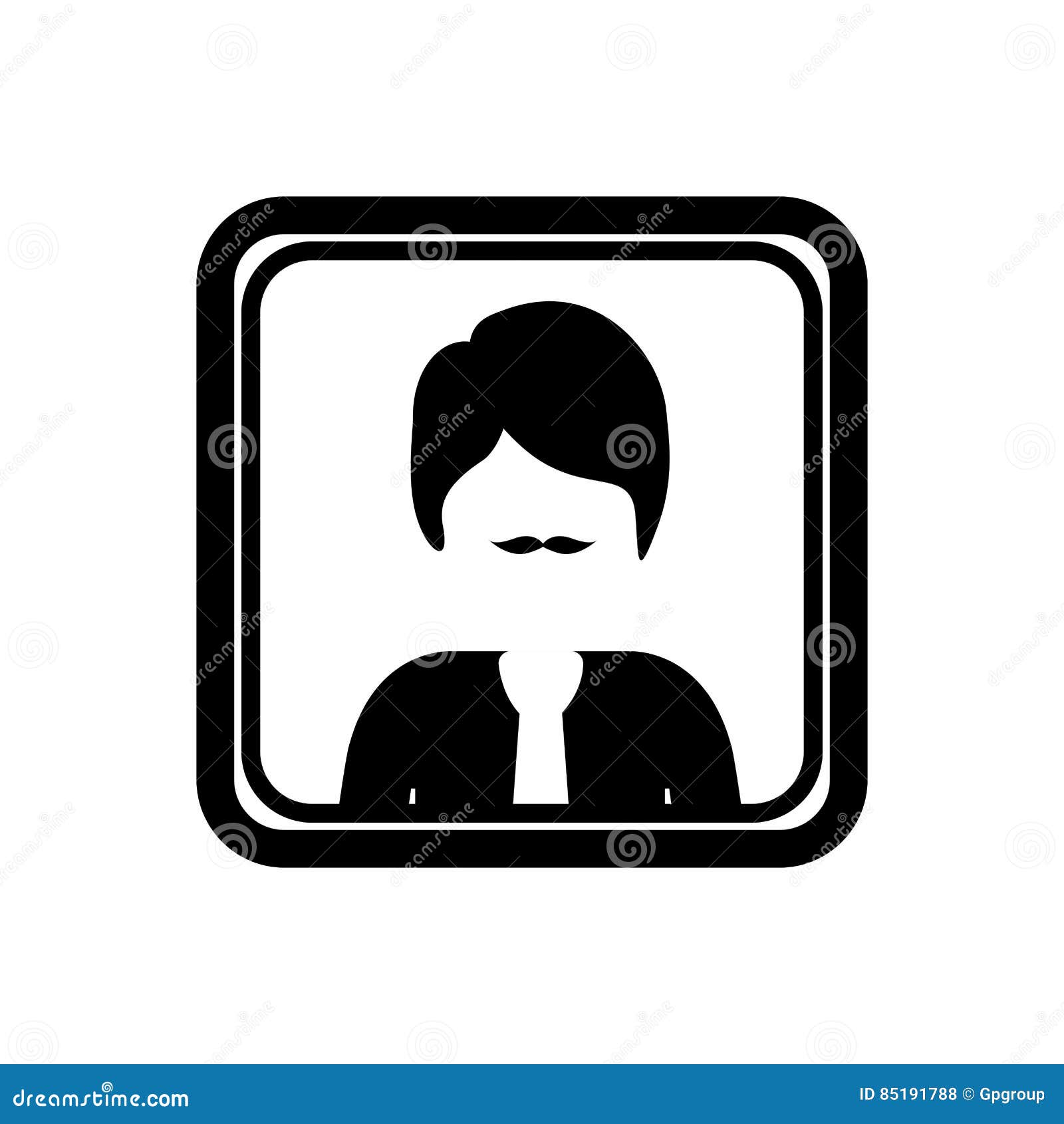 Square Border with Silhouette Half Body Man with Formal Suit Stock ...