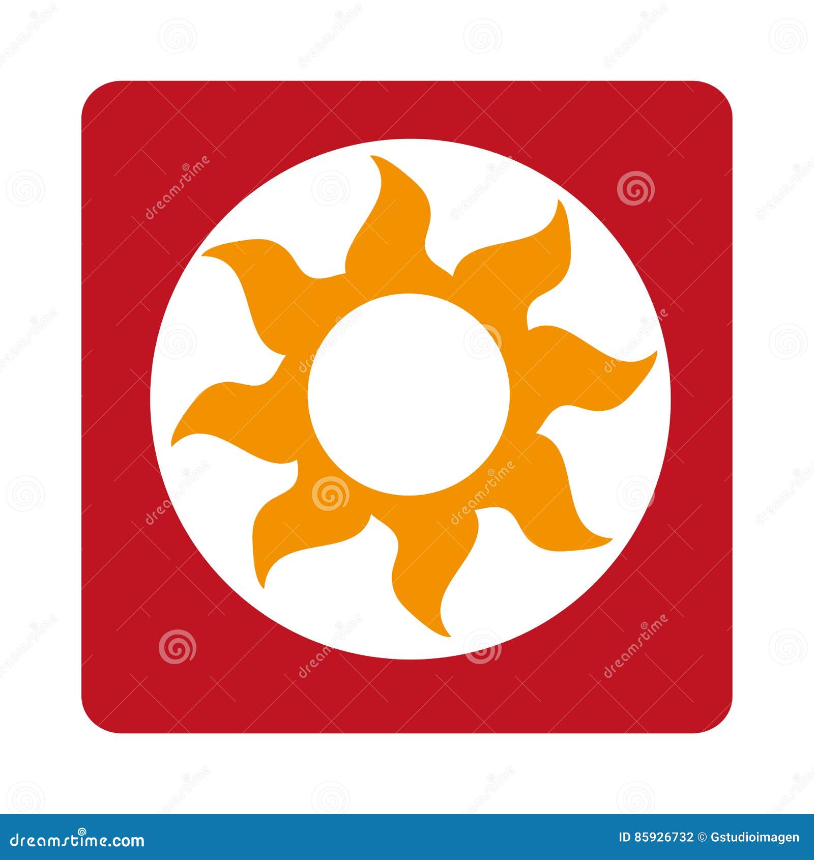 Square Border with Sun Icon Design Stock Vector - Illustration of ...