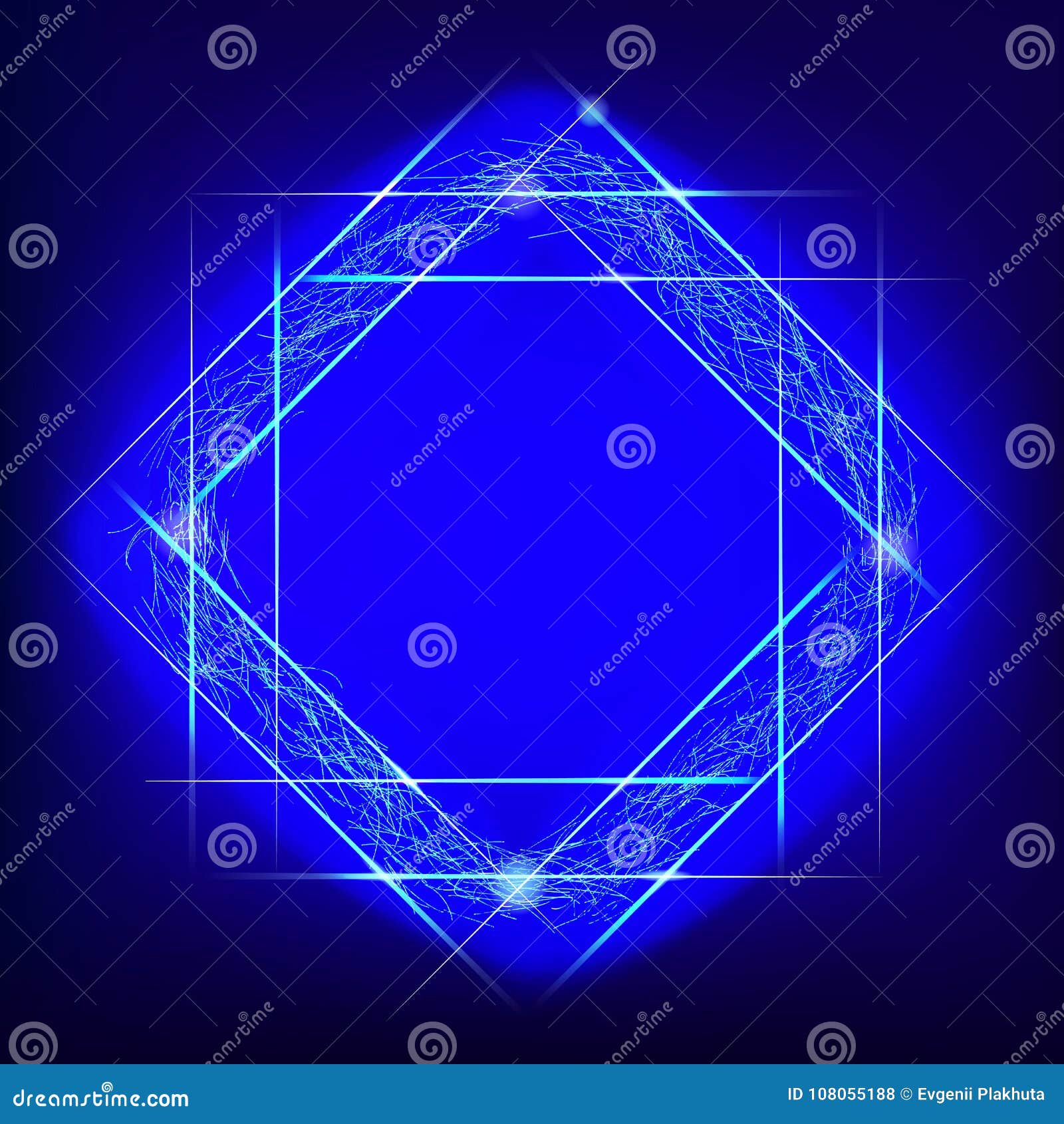 Square Borders with Light Effects. Stock Vector - Illustration of game ...