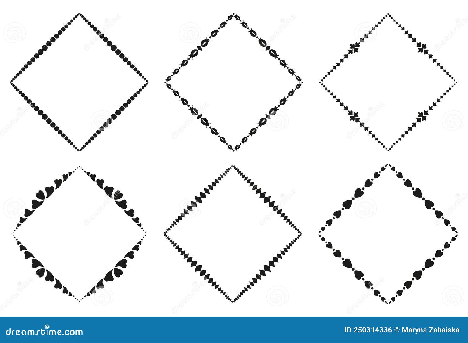 Square Borders Made of Design Elements. Stock Vector - Illustration of ...