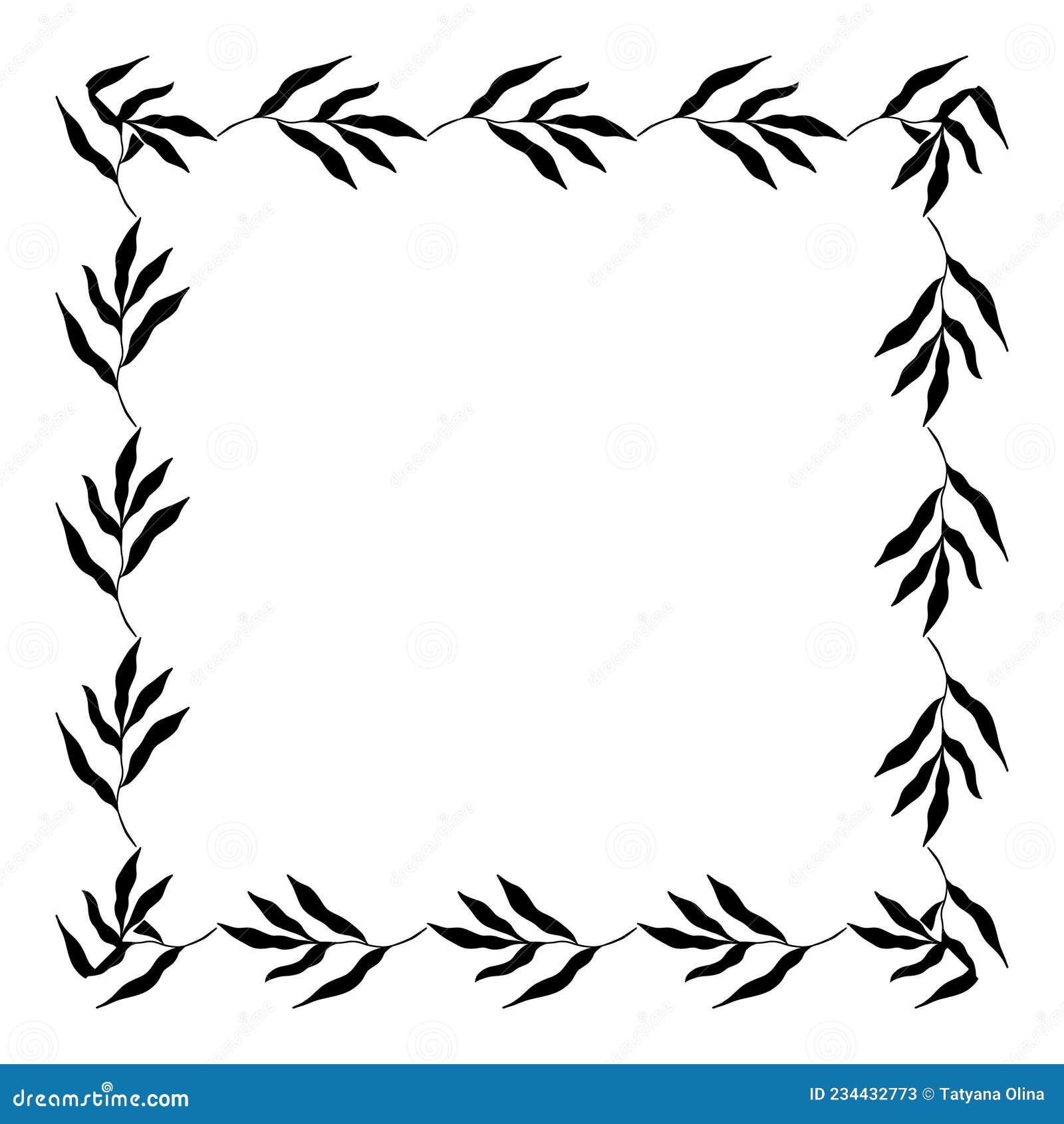 Square Botanical Frame. Vector Illustration Stock Vector - Illustration ...