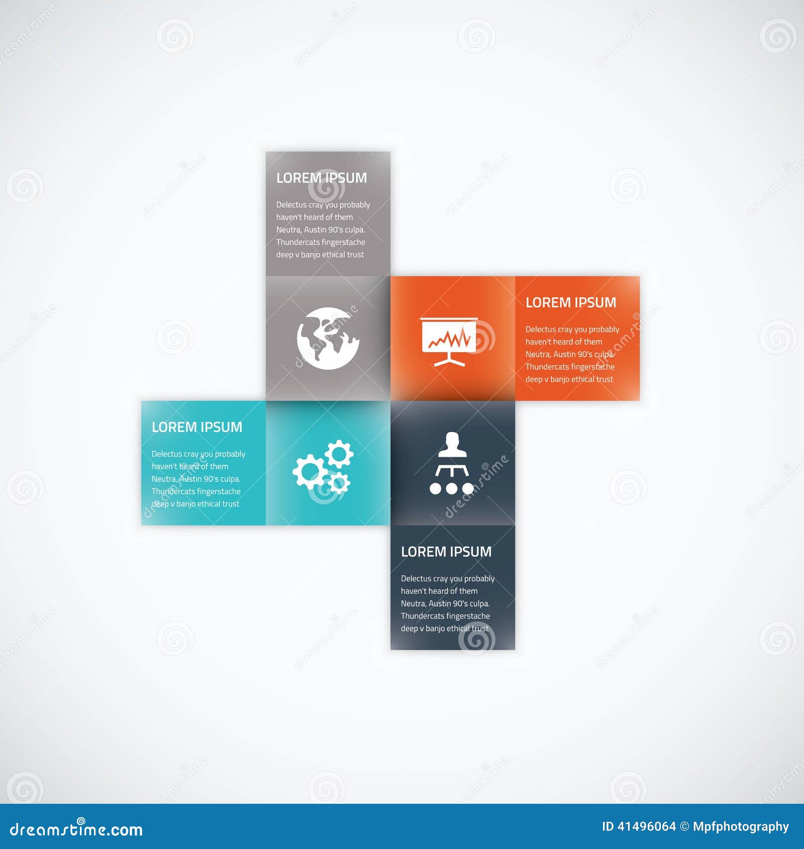 Square Box Business Infographic Option Vector Elem Stock Vector ...