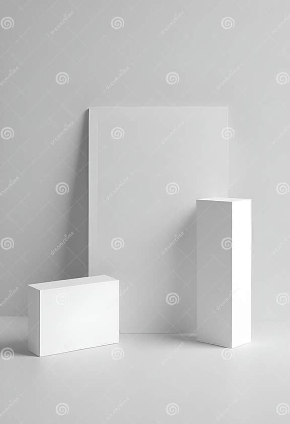 A Square Box in an Empty Room with Another One in the Corner Stock ...