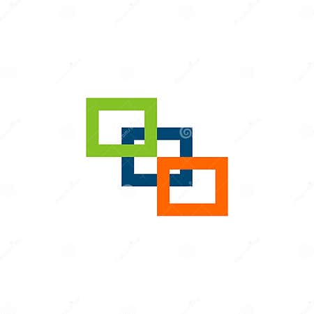 Square Box Line Logo Template Illustration Design. Vector EPS 10 Stock ...