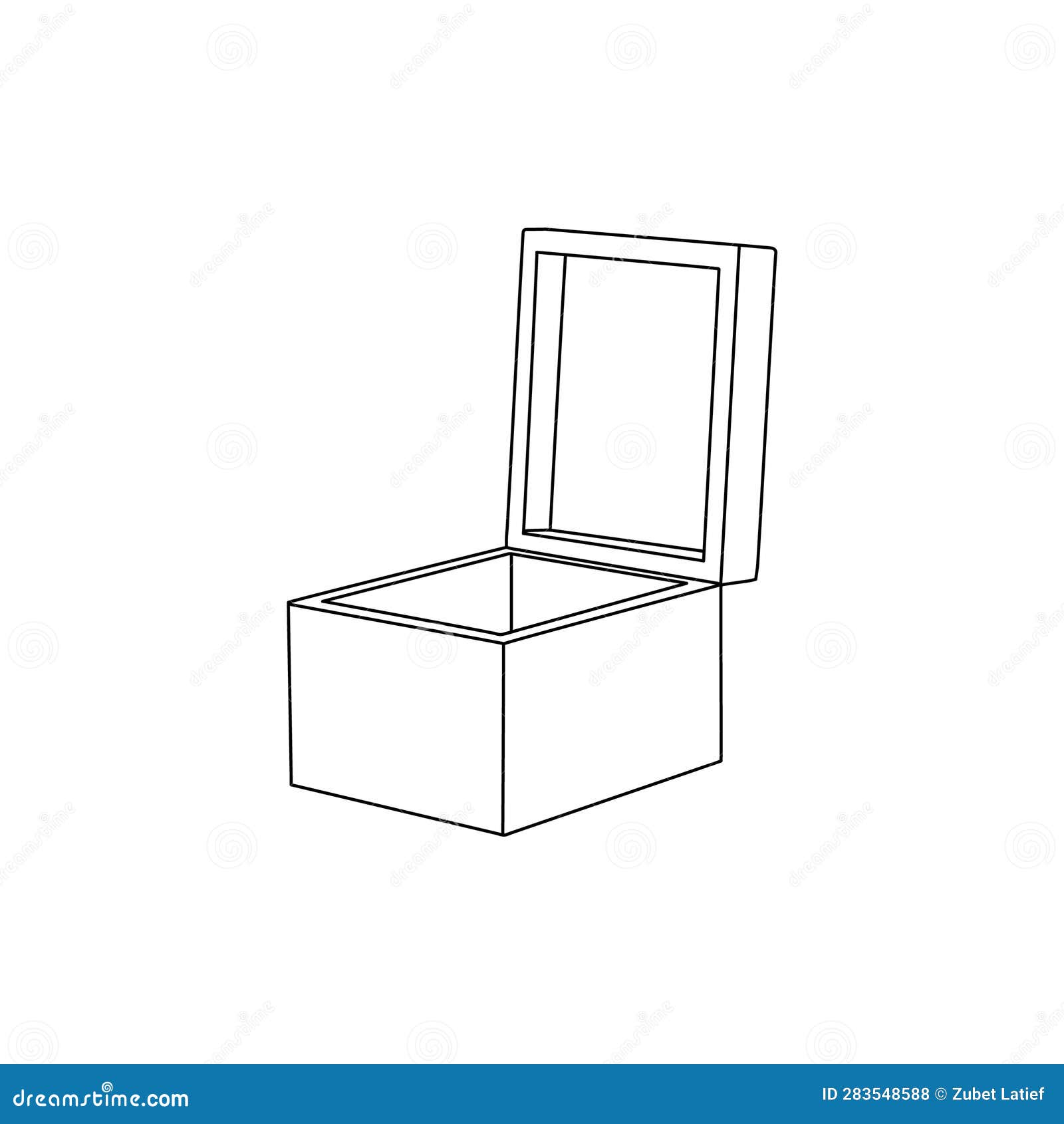 Square Box Line Simple Logo Illustration Design Template Stock Vector ...