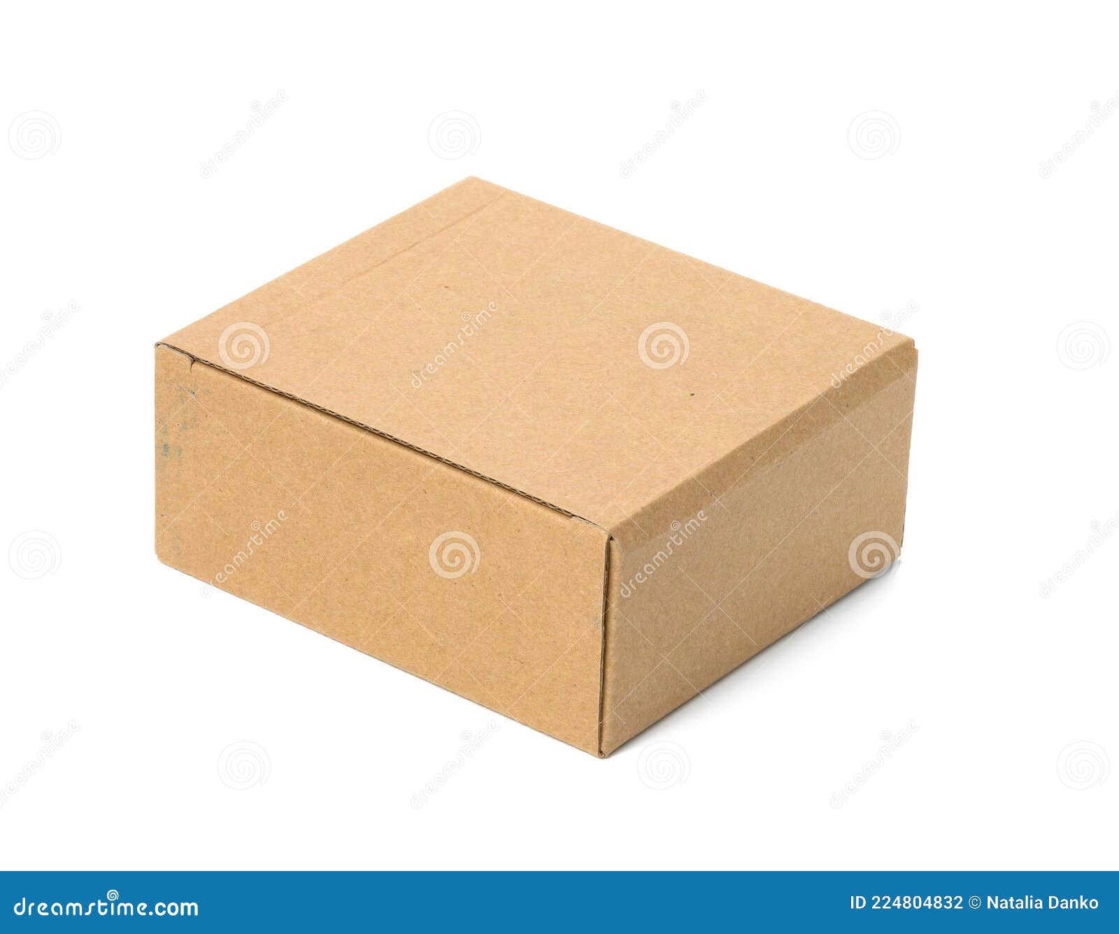 Square Box Made of Brown Corrugated Cardboard Isolated on White ...