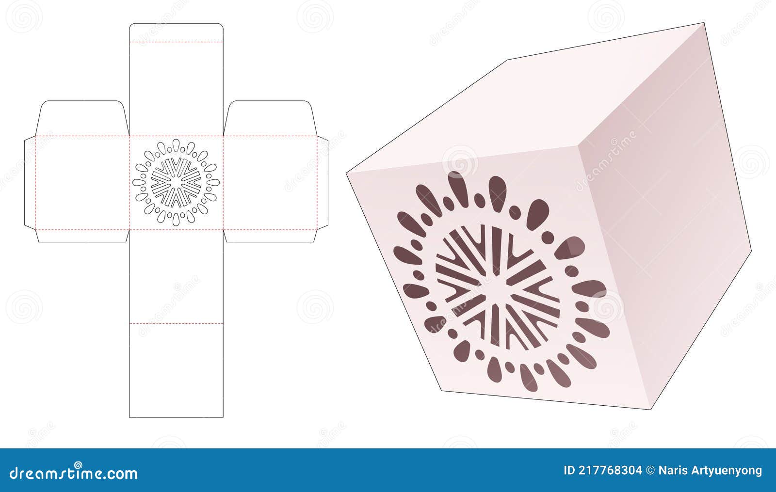 Square Box with Mandala Stencil Die Cut Template Stock Vector ...