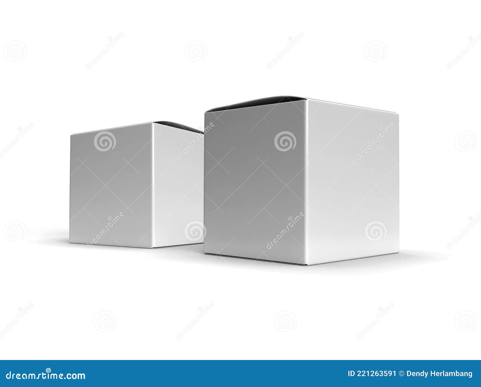 Square Box Packaging 3D Illustration Mockup Scene Stock Illustration ...