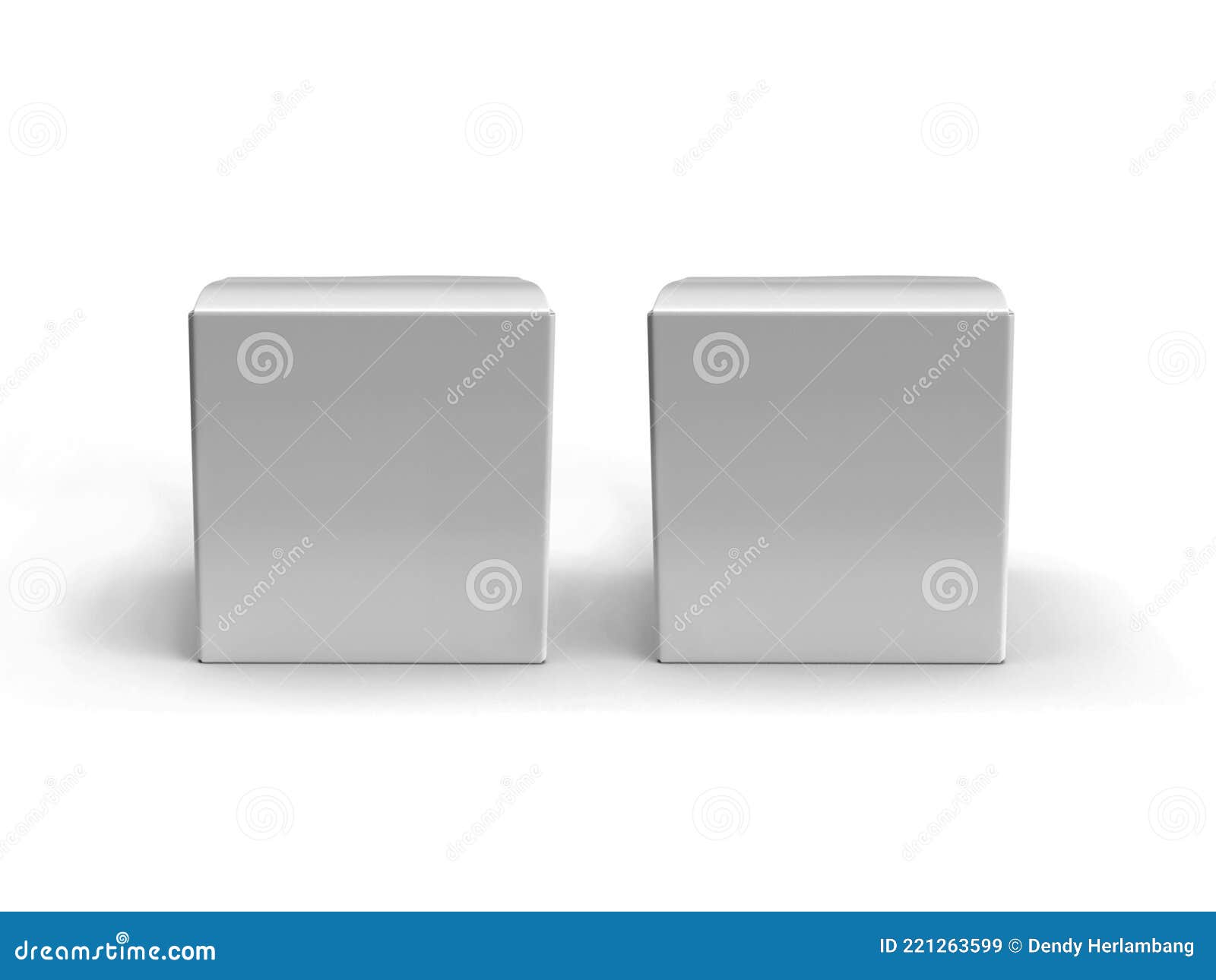 Square Box Packaging 3D Illustration Mockup Scene Stock Illustration ...