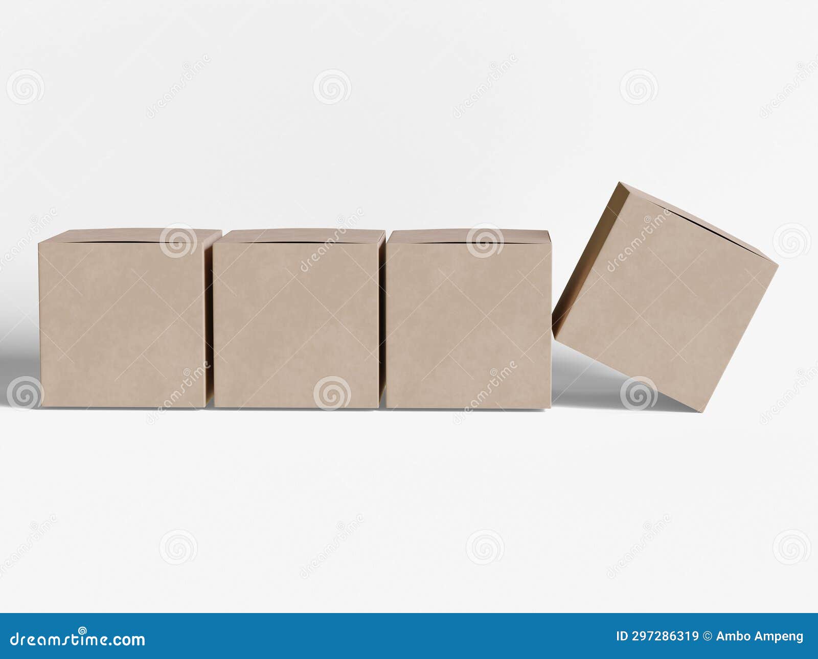 Square Box Packaging White Color and Background Cardboard Paper with ...