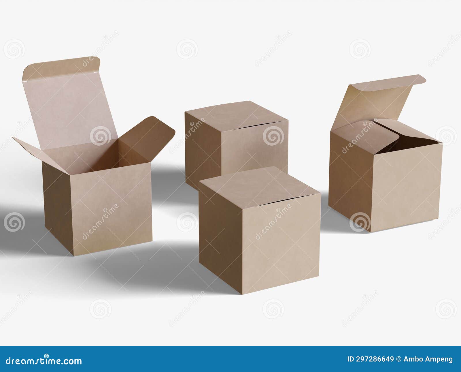 Square Box Packaging White Color and Background Cardboard Paper with ...