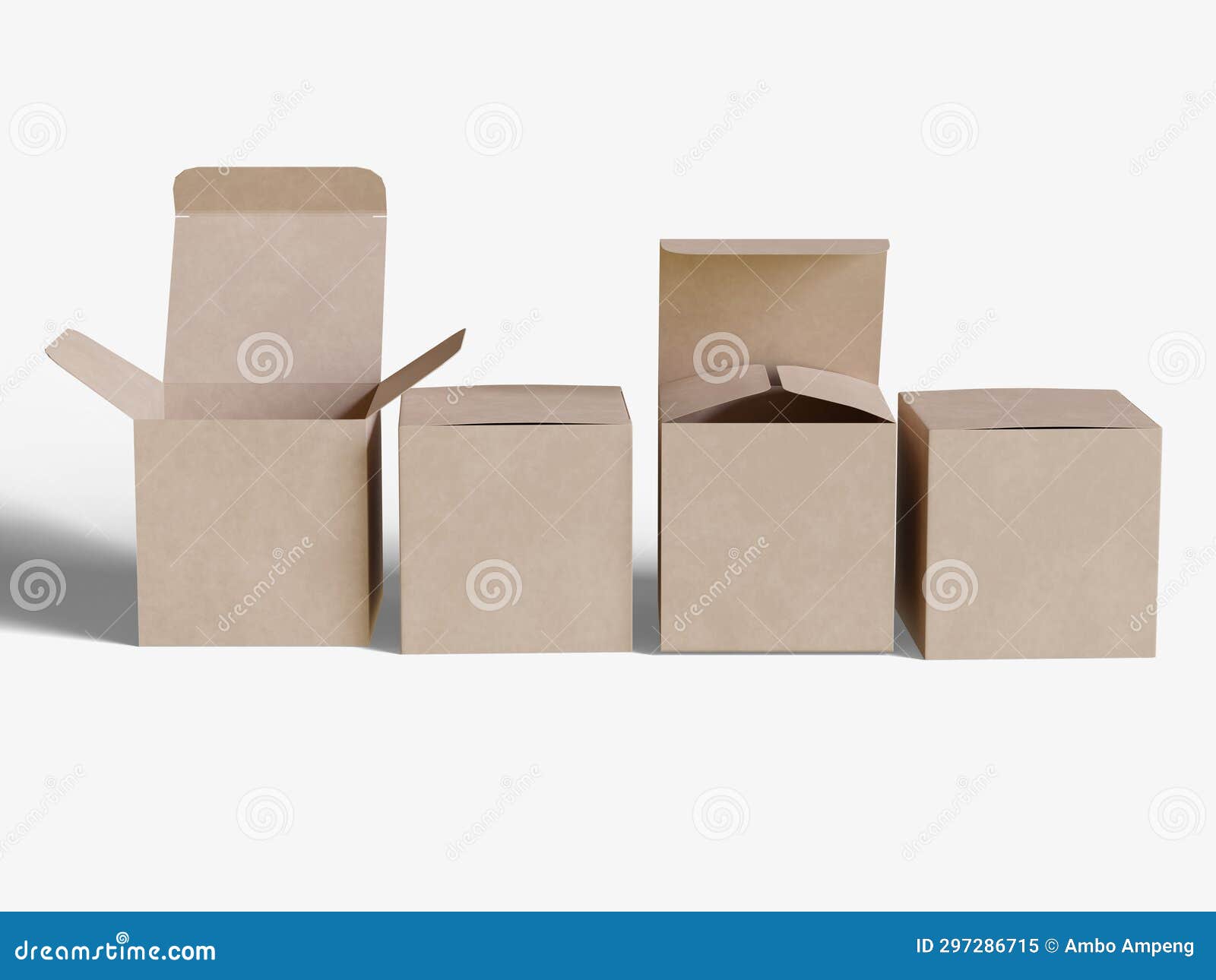 Square Box Packaging White Color and Background Cardboard Paper with ...