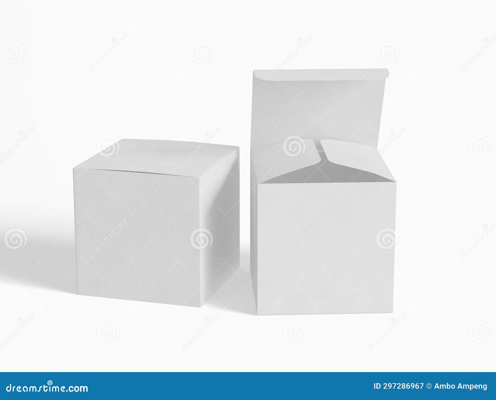 Square Box Packaging White Color and Background Cardboard Paper with ...