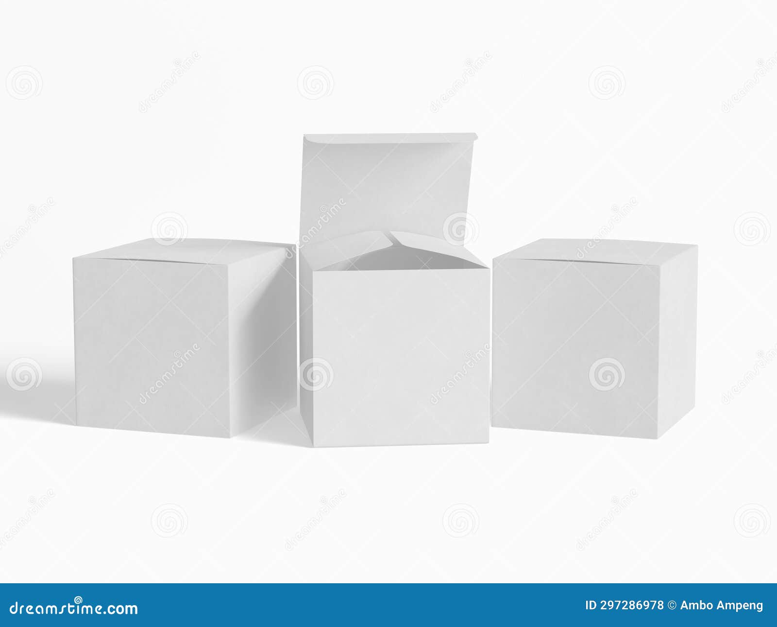 Square Box Packaging White Color and Background Cardboard Paper with ...