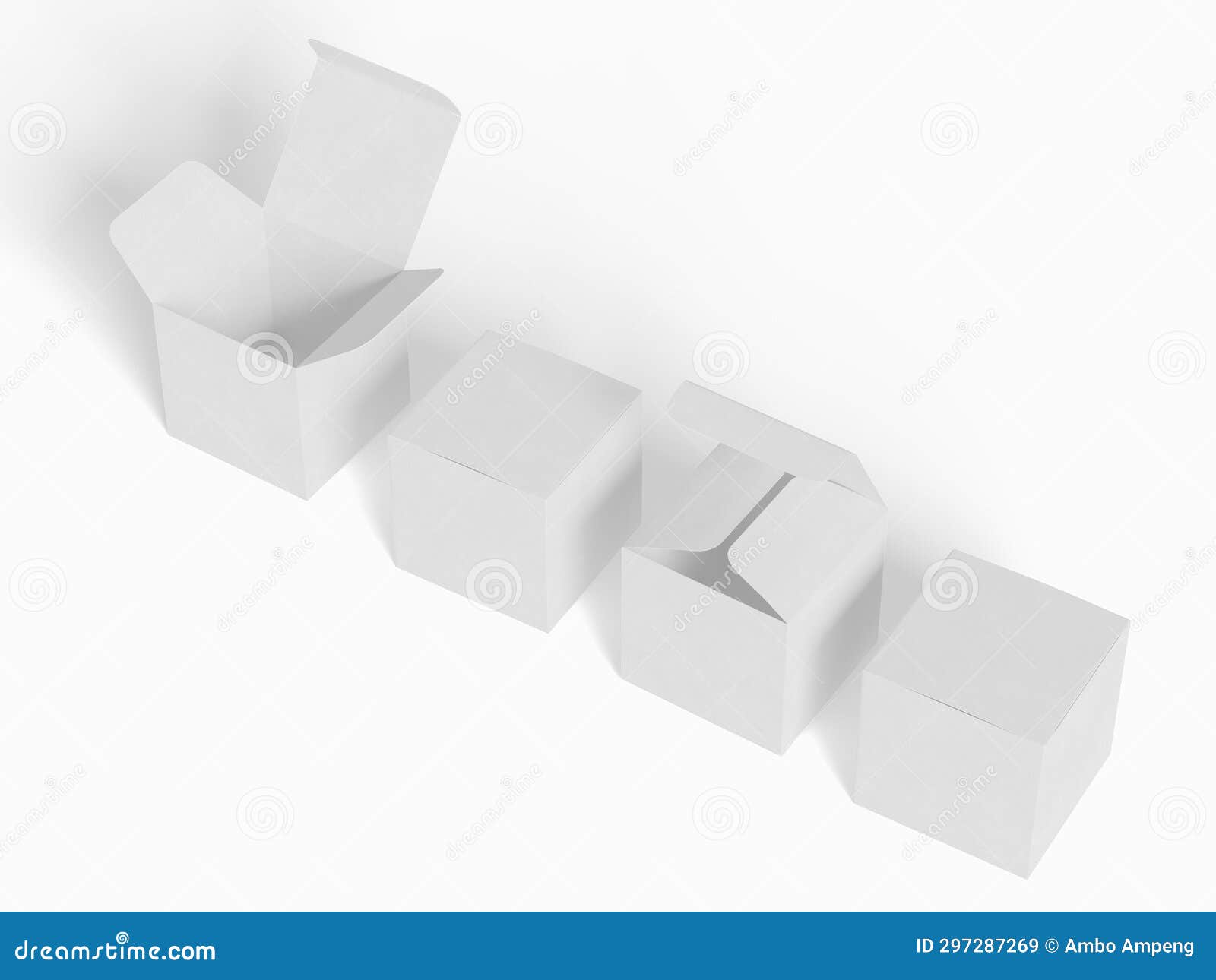 Square Box Packaging White Color and Background Cardboard Paper with ...