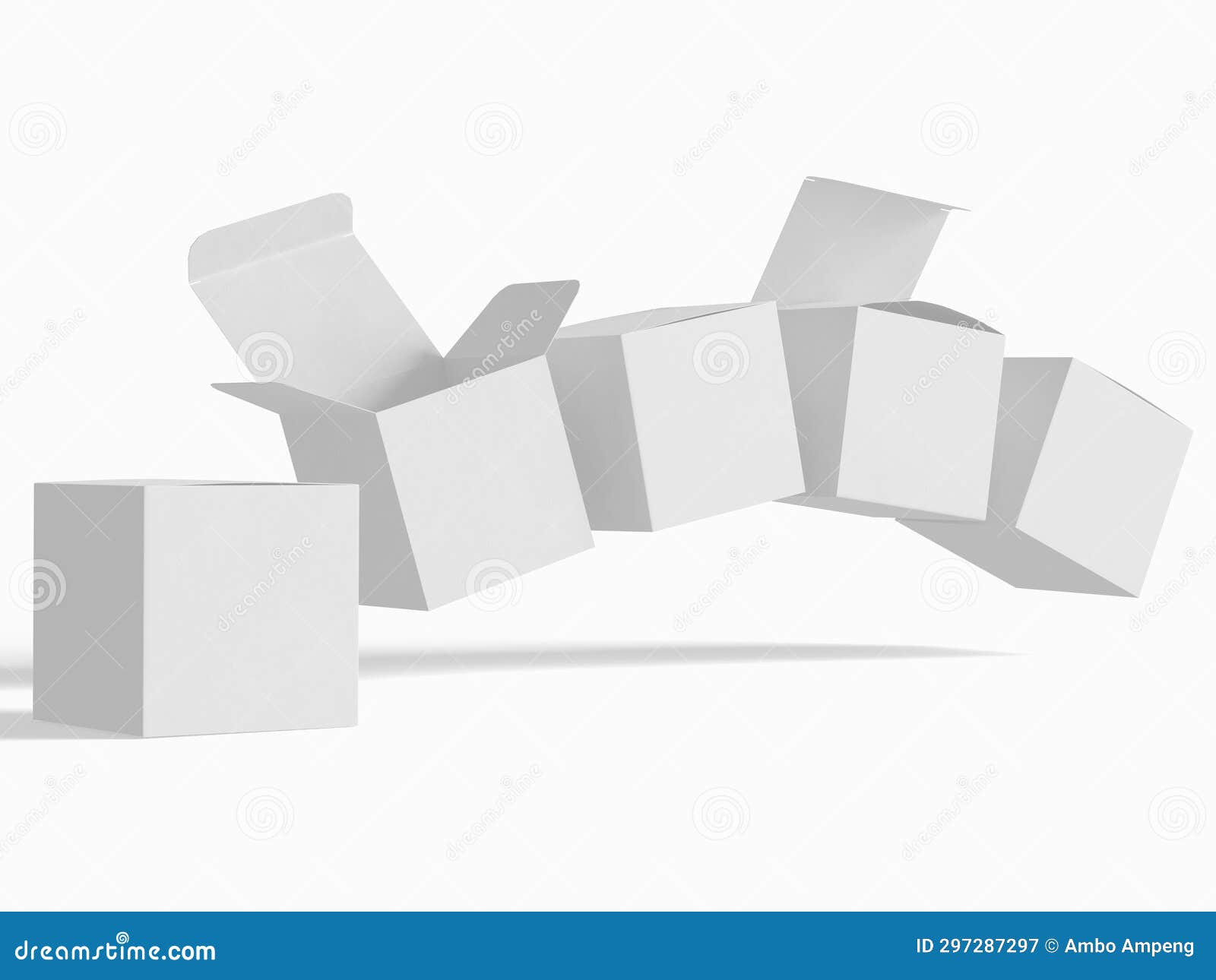 Square Box Packaging White Color and Background Cardboard Paper with ...