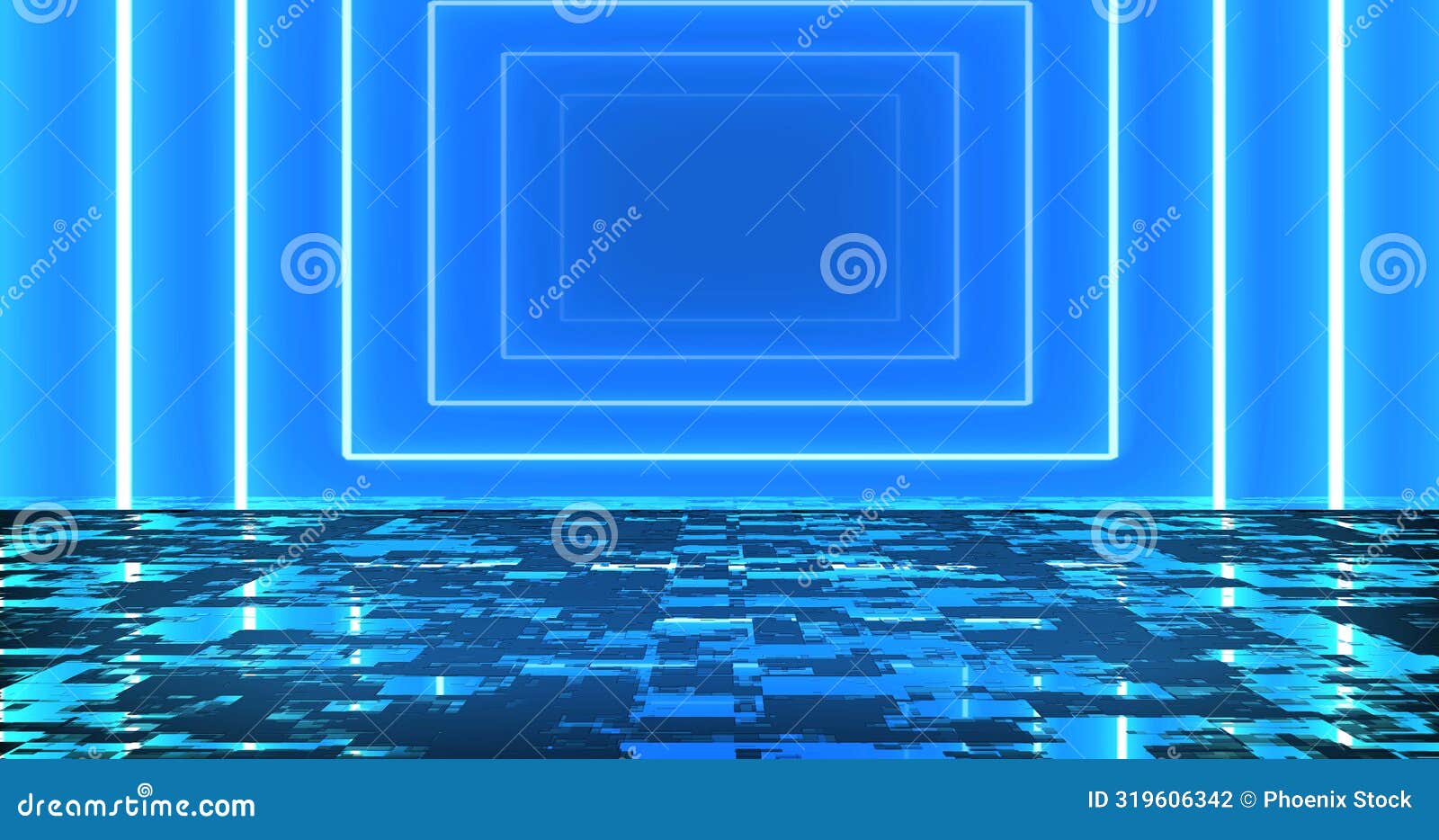 Square Boxes Animating in and Out Appear Disappear Glowing Bg. Stock ...