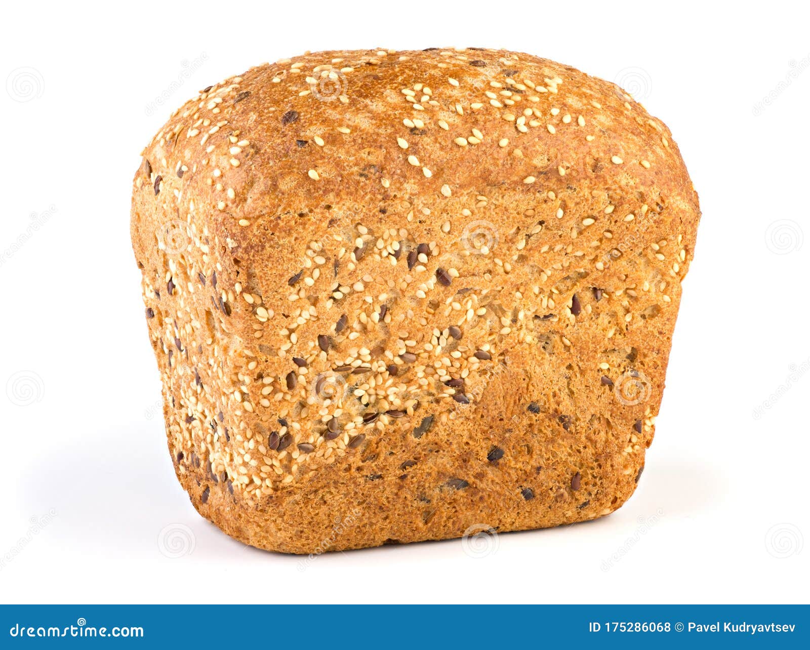 Square Bread Loaf with Sesame Isolated on White Background Stock Photo ...