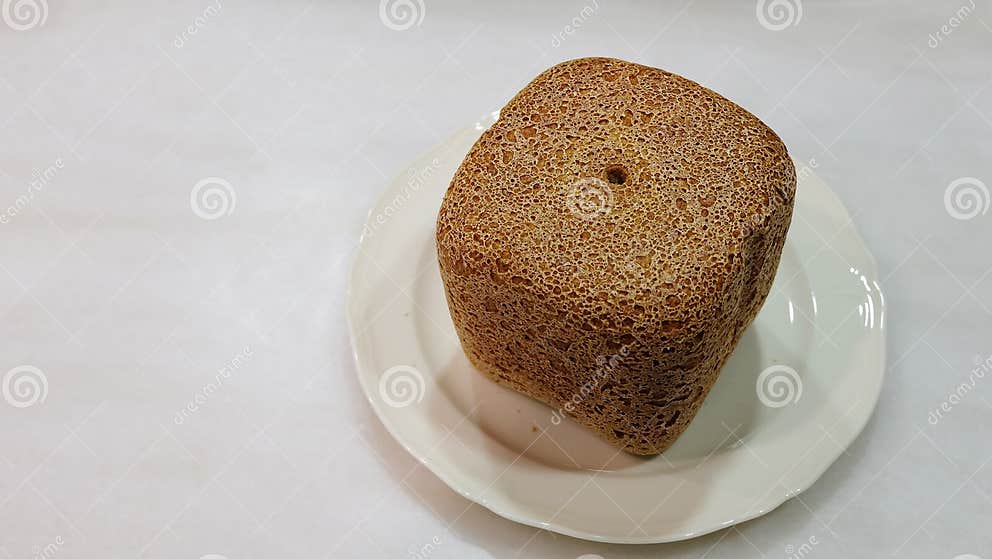 A Square Bread with Rough and Dry Outer Crust. Stock Image - Image of ...