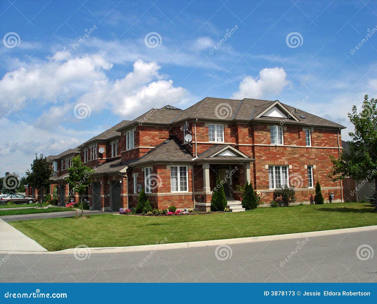 Square brick houses stock image. Image of family, security - 3878173