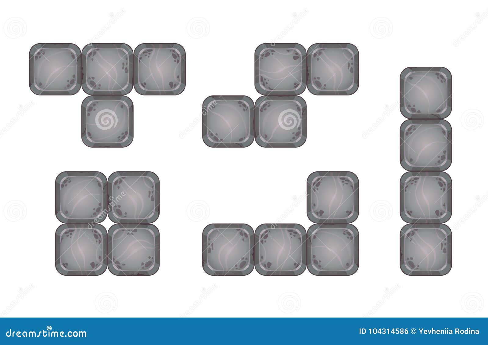 Square Brick Pieces for Game Design. Stock Vector - Illustration of ...