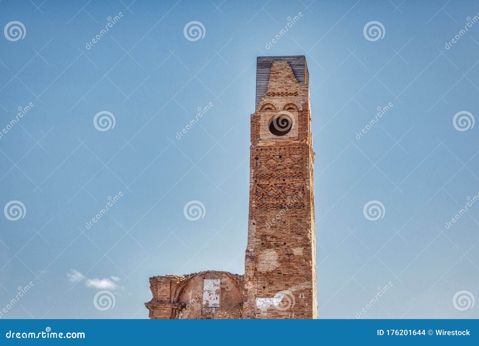 Square Brick Tower that Looks Like it Has a Face Stock Photo - Image of ...