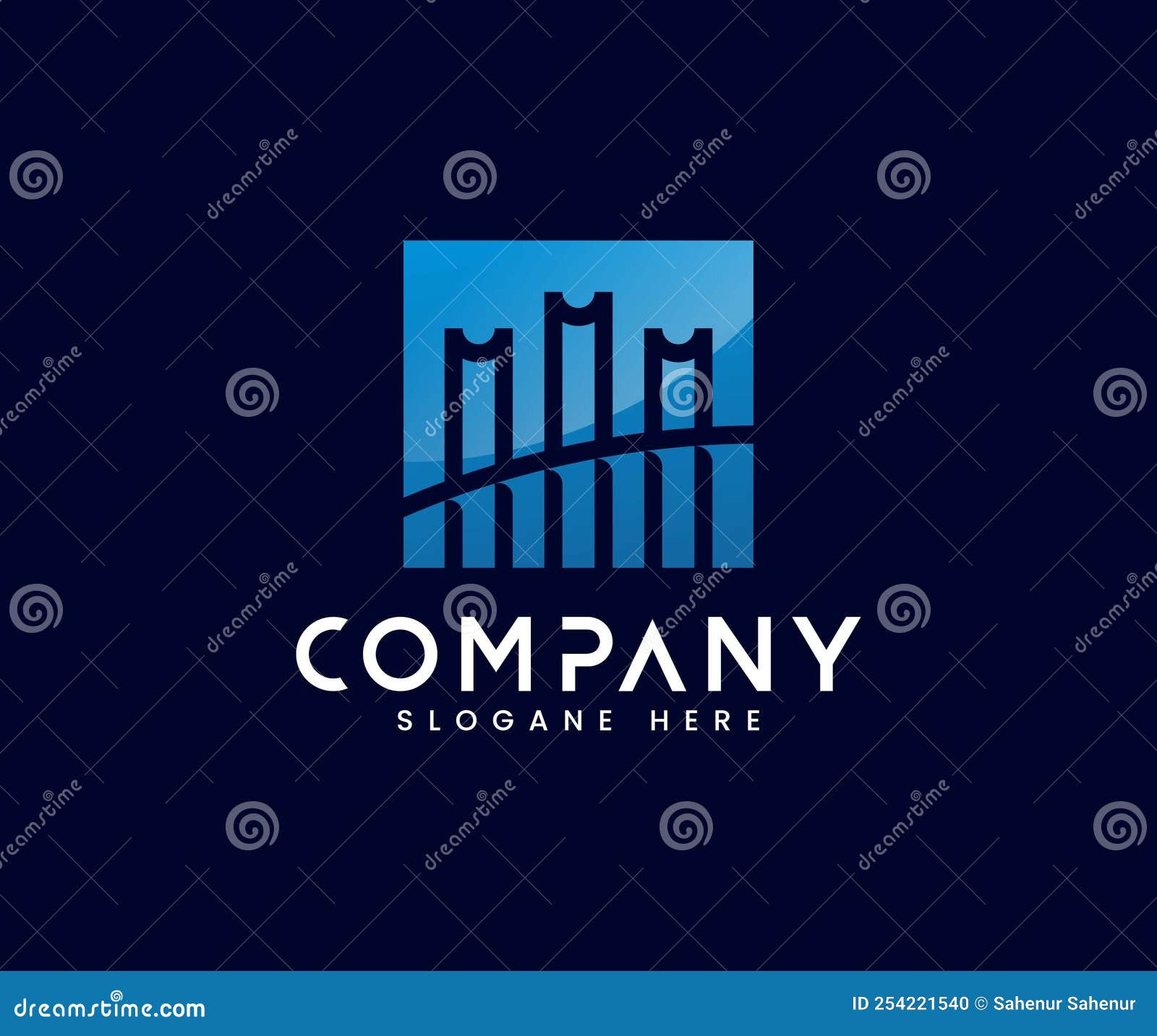 Square Bridge Logo Design Template Stock Vector - Illustration of ...