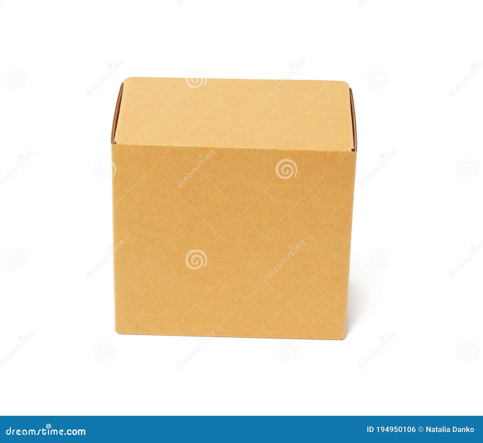 Square Brown Cardboard Box Isolated on White Background Stock Photo ...
