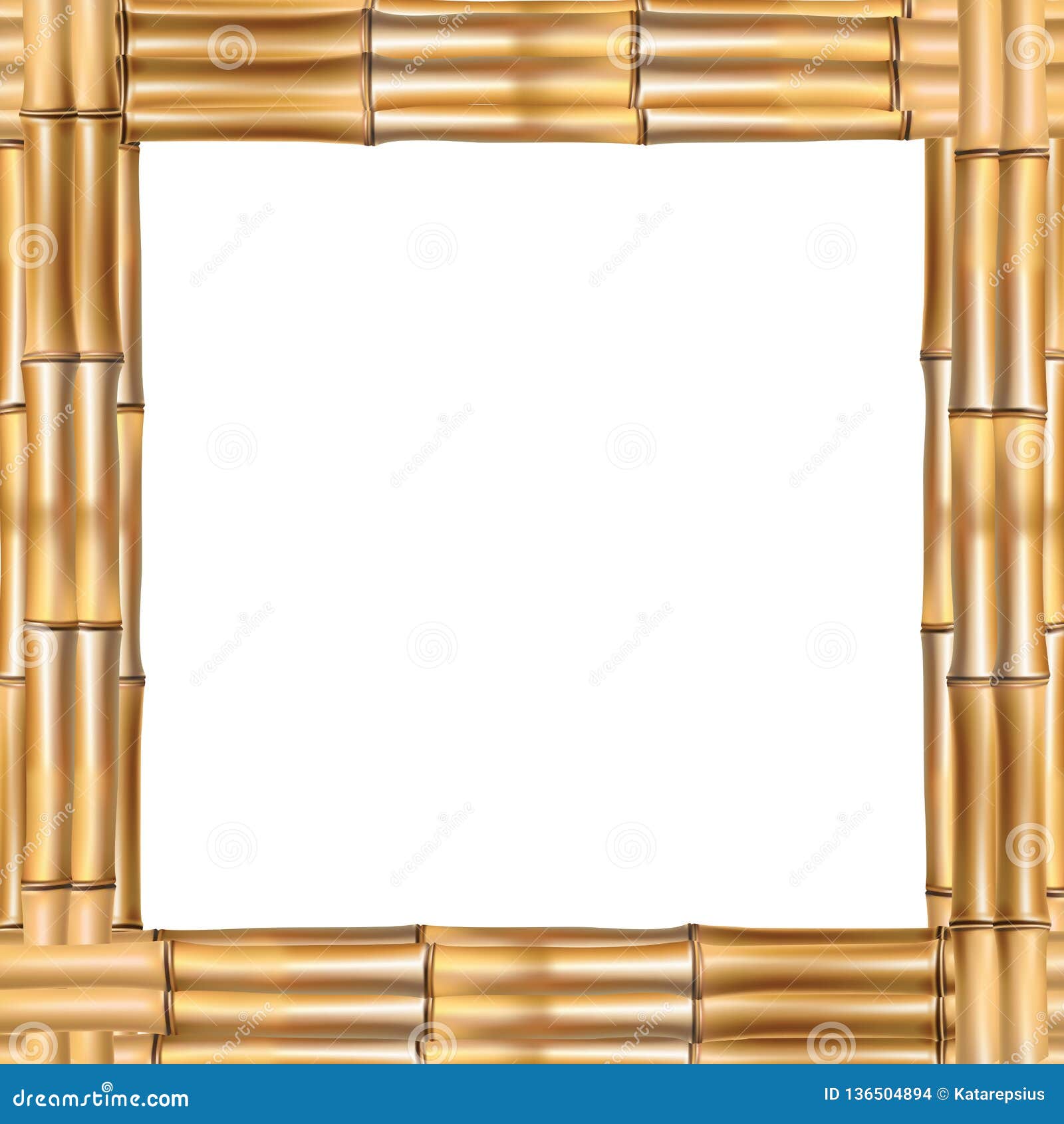 Square Brown Bamboo Frame with Space for Text on White Background Stock ...