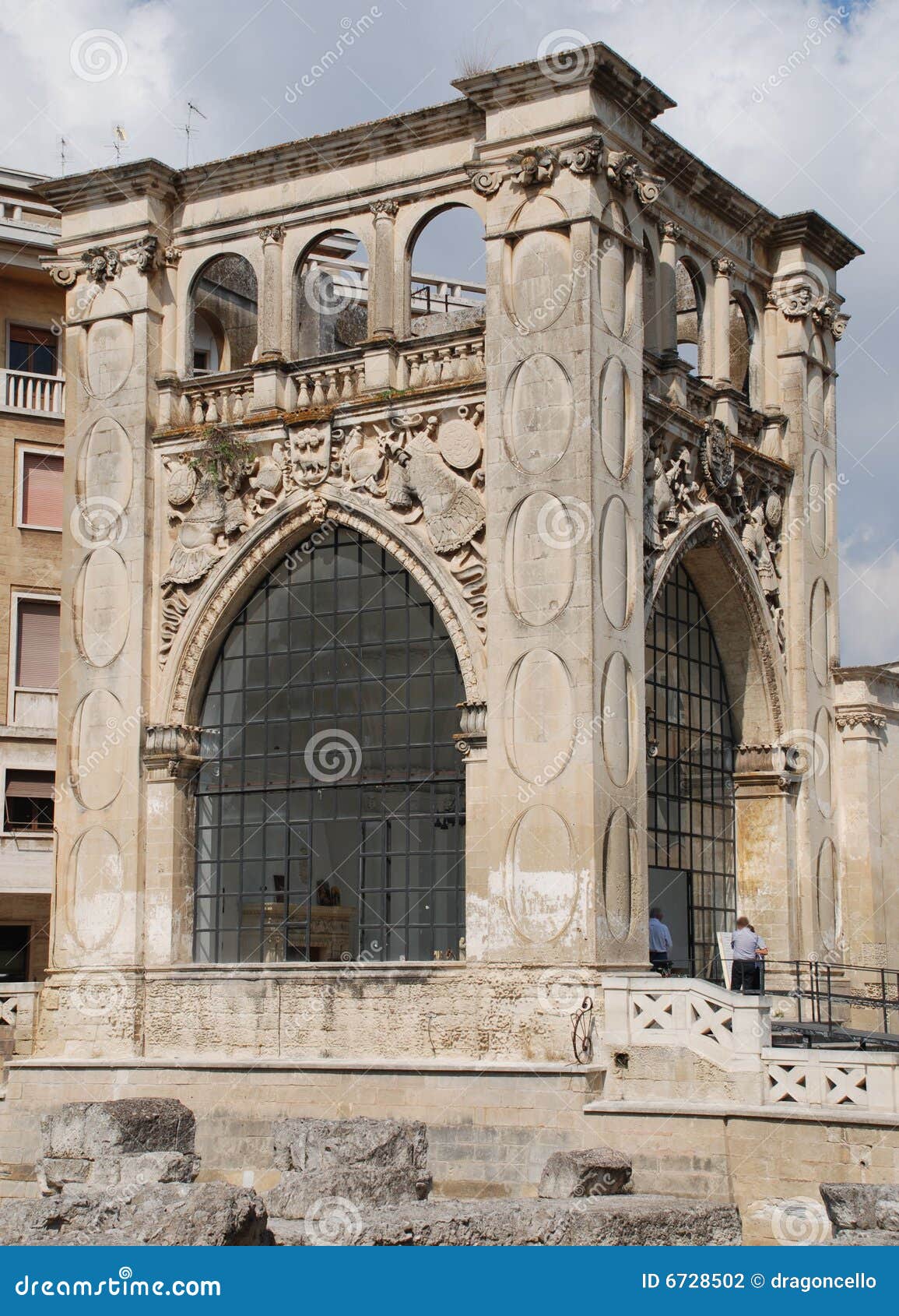 Square Building in Lecce stock photo. Image of helmet - 6728502
