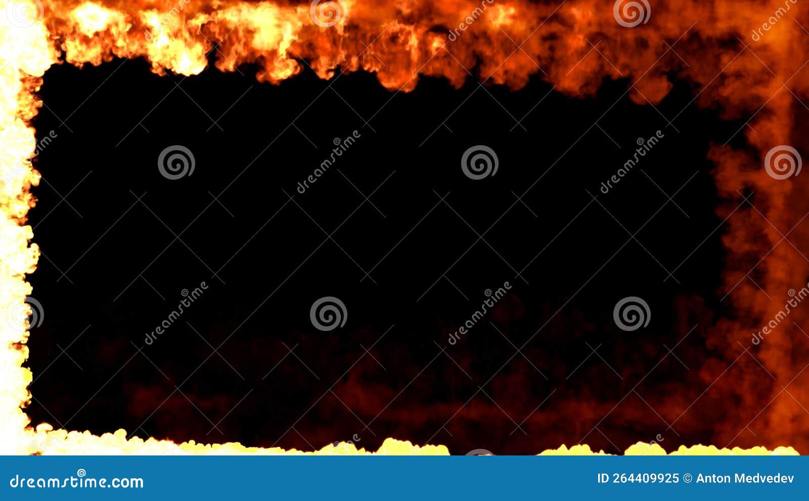 Square Burning Frame for Content of Blazing Fire Trails, Isolated ...